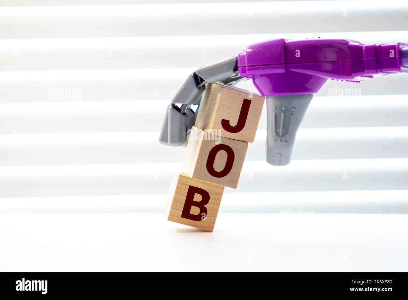 Old Job and New Job, Career change conceptual image. Hand is turning ...