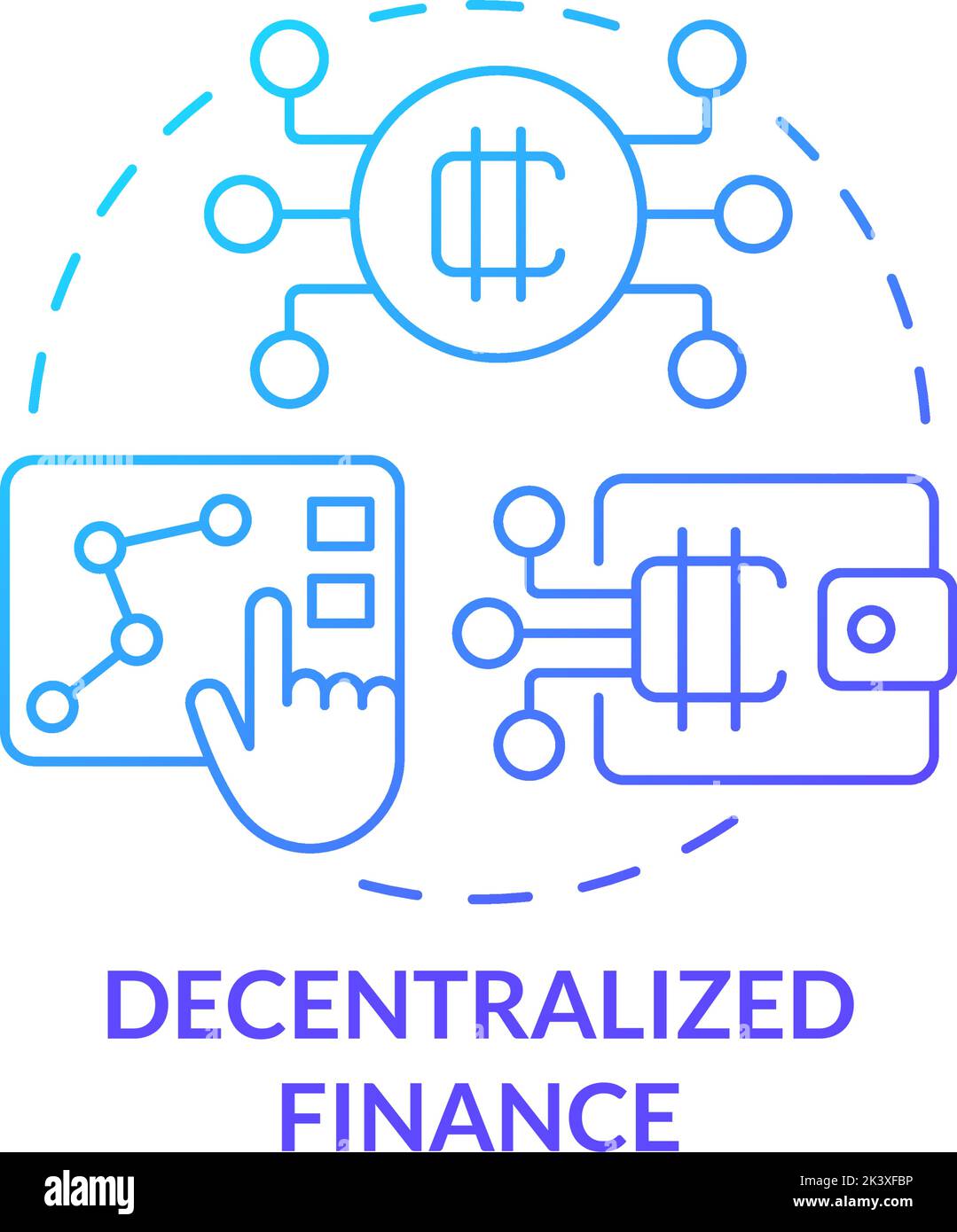 Decentralized finance blue gradient concept icon Stock Vector Image ...