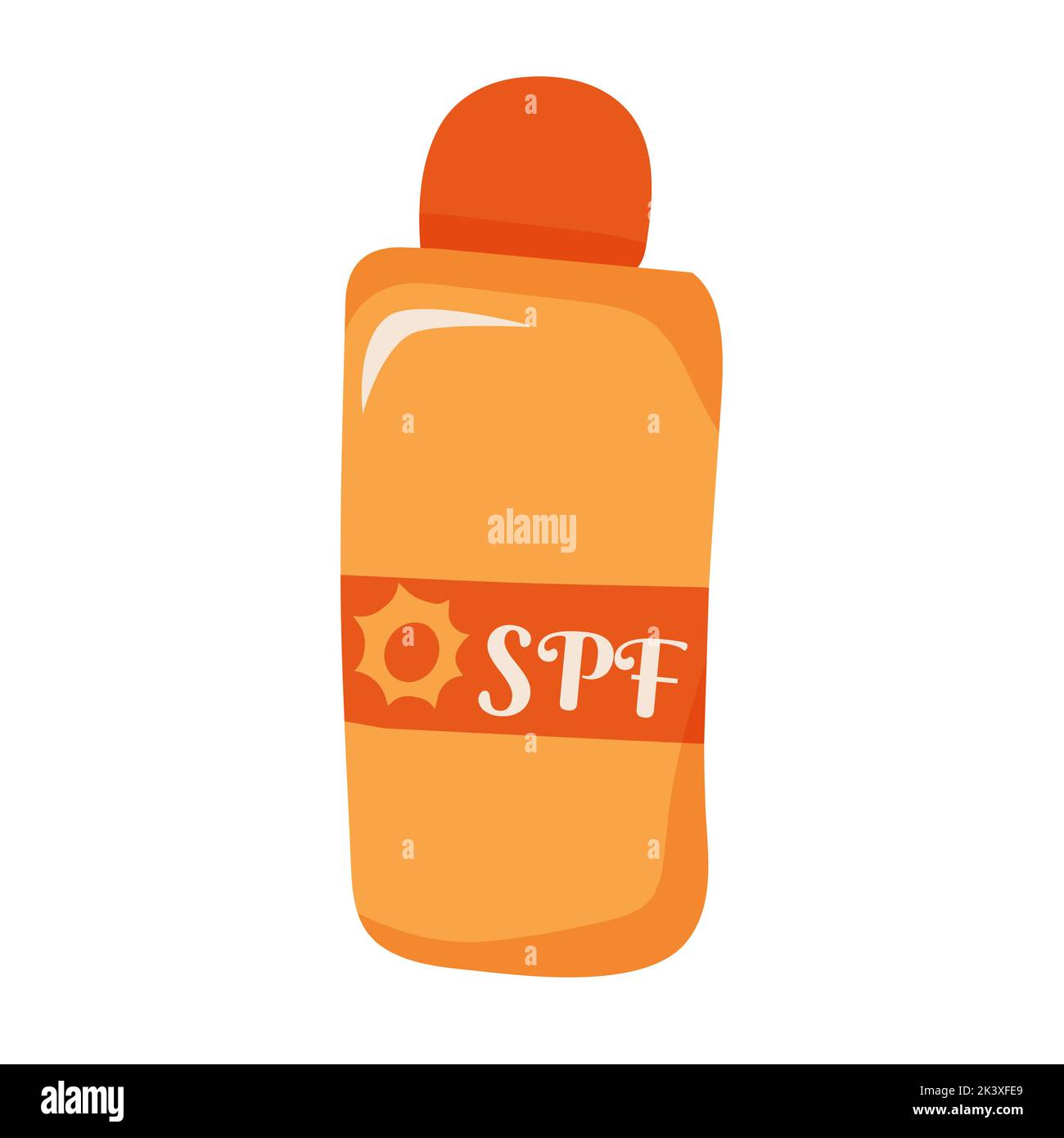 Vector illustration of sunscreen spray in cartoon hand drawn flat style ...