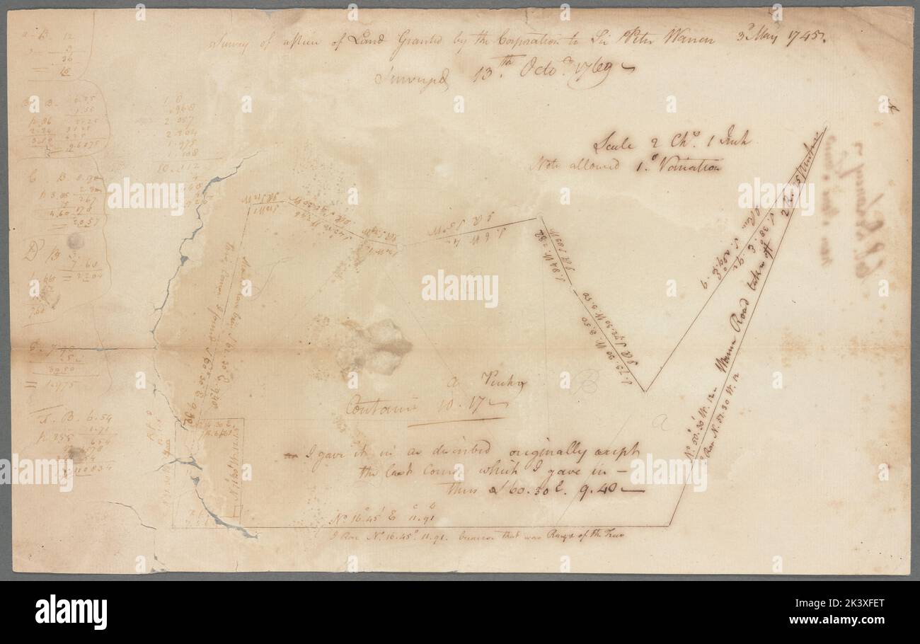 Colonel De Lancey - near stone fence 1769. text. Documents, Surveys ...