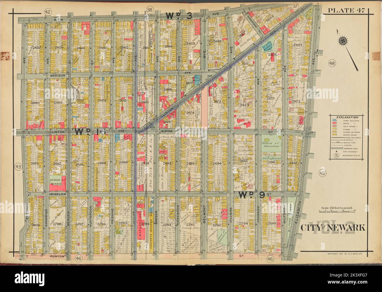 Newark, V. 2, Double Page Plate No. 47 Map bounded by Avon Ave ...