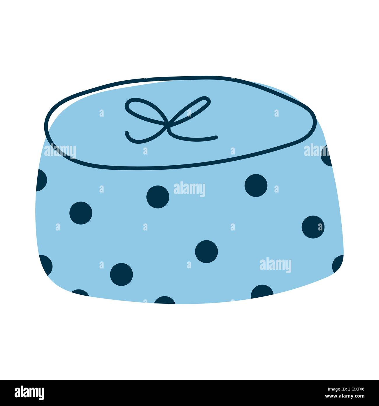 Vector illustration of blue gift box in cartoon flat style. Hand drawn ...