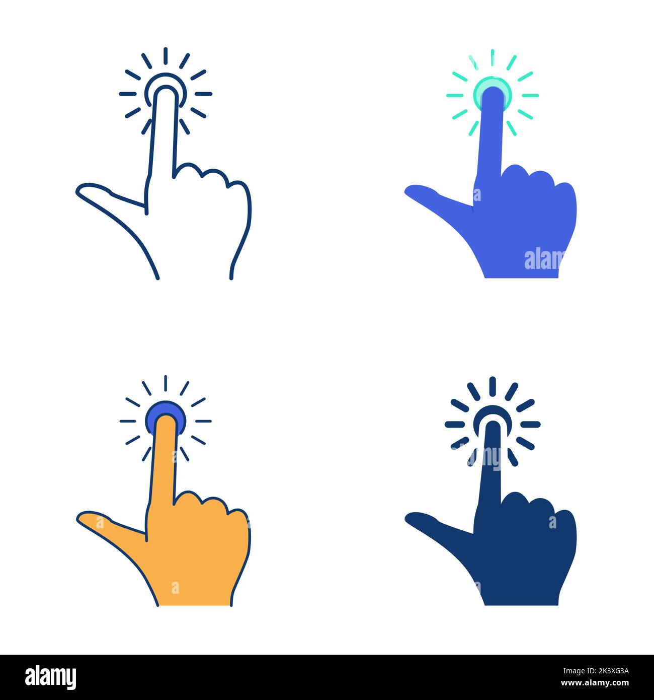 Easy access icon set in flat and line style. Easy to use concept ...