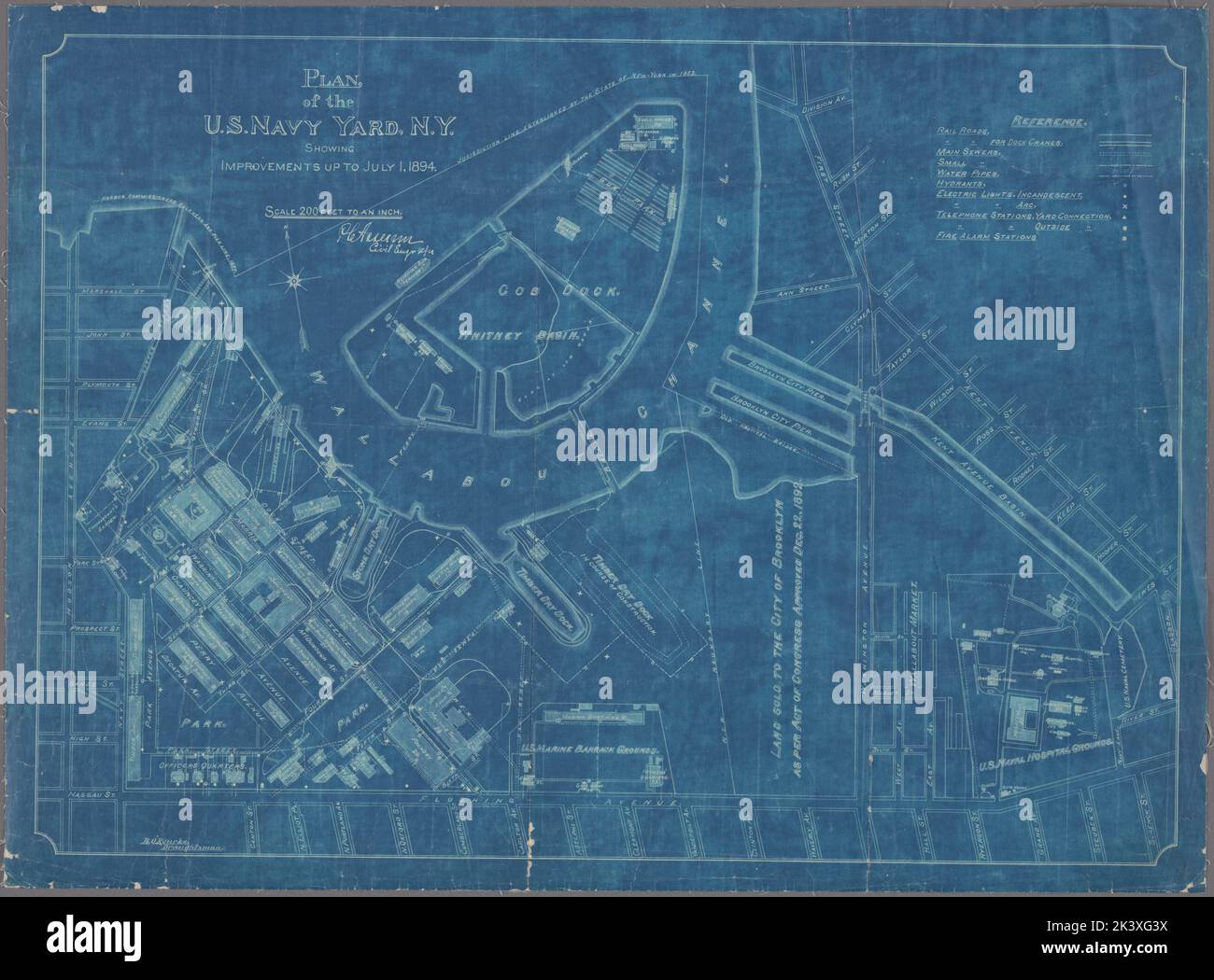 Plan of the U. S. Navy Yard, N. Y., showing improvements up to July 1 ...