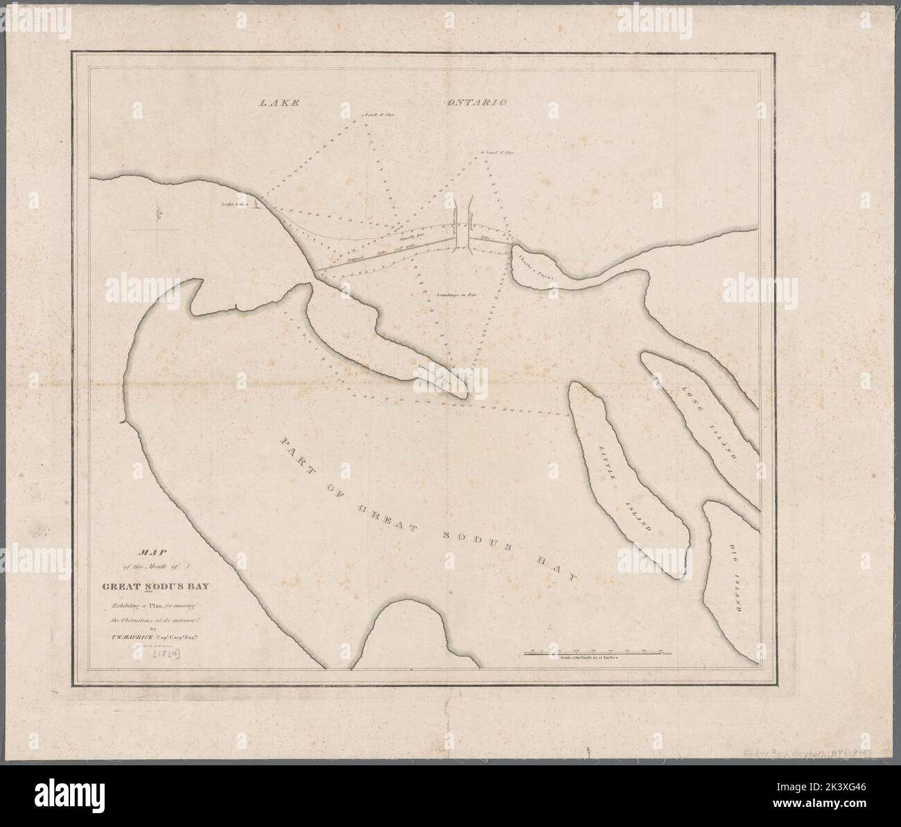 Map of the mouth of Great Sodus Bay: exhibiting a plan for removing the ...