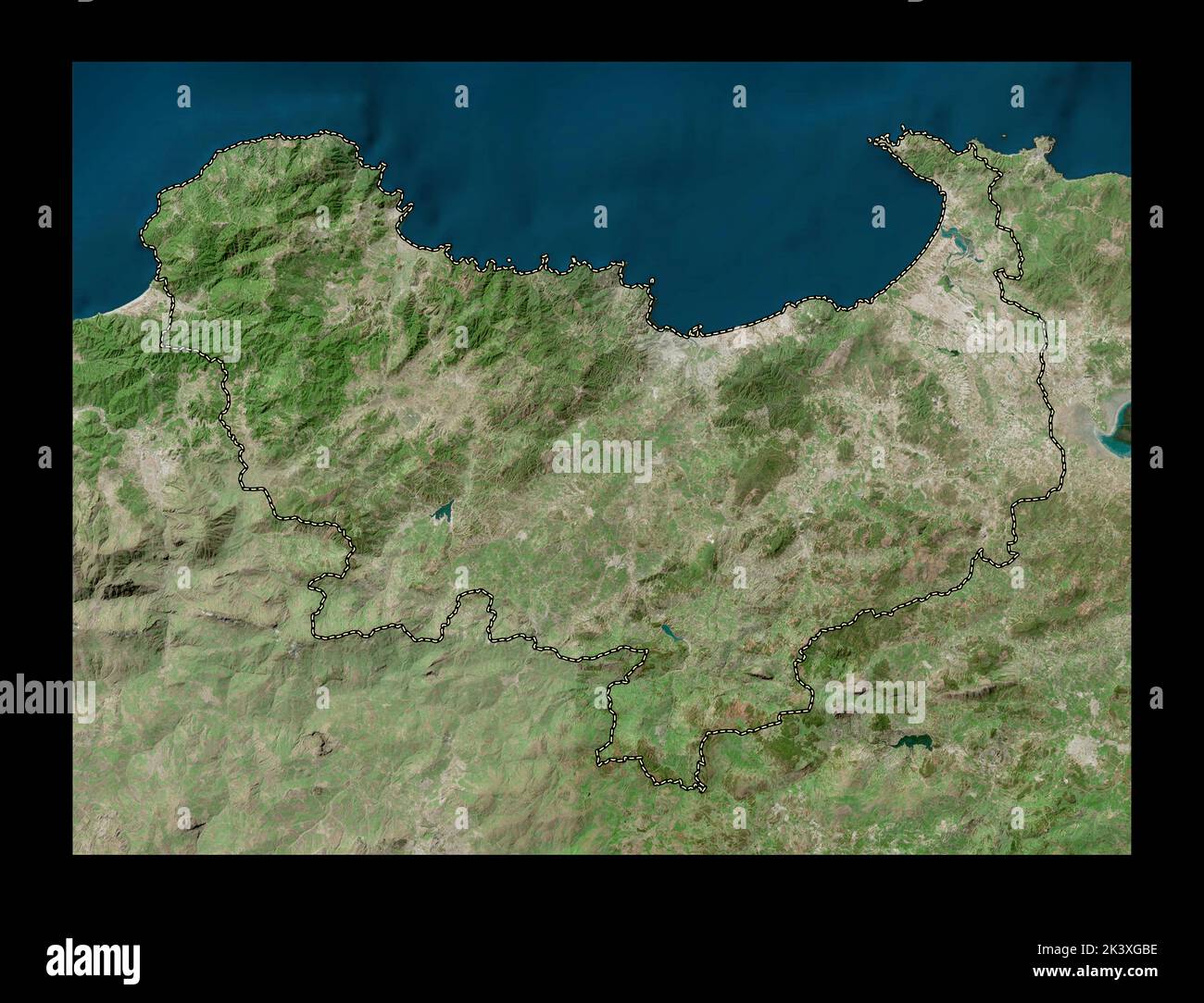 Skikda, province of Algeria. High resolution satellite map Stock Vector ...