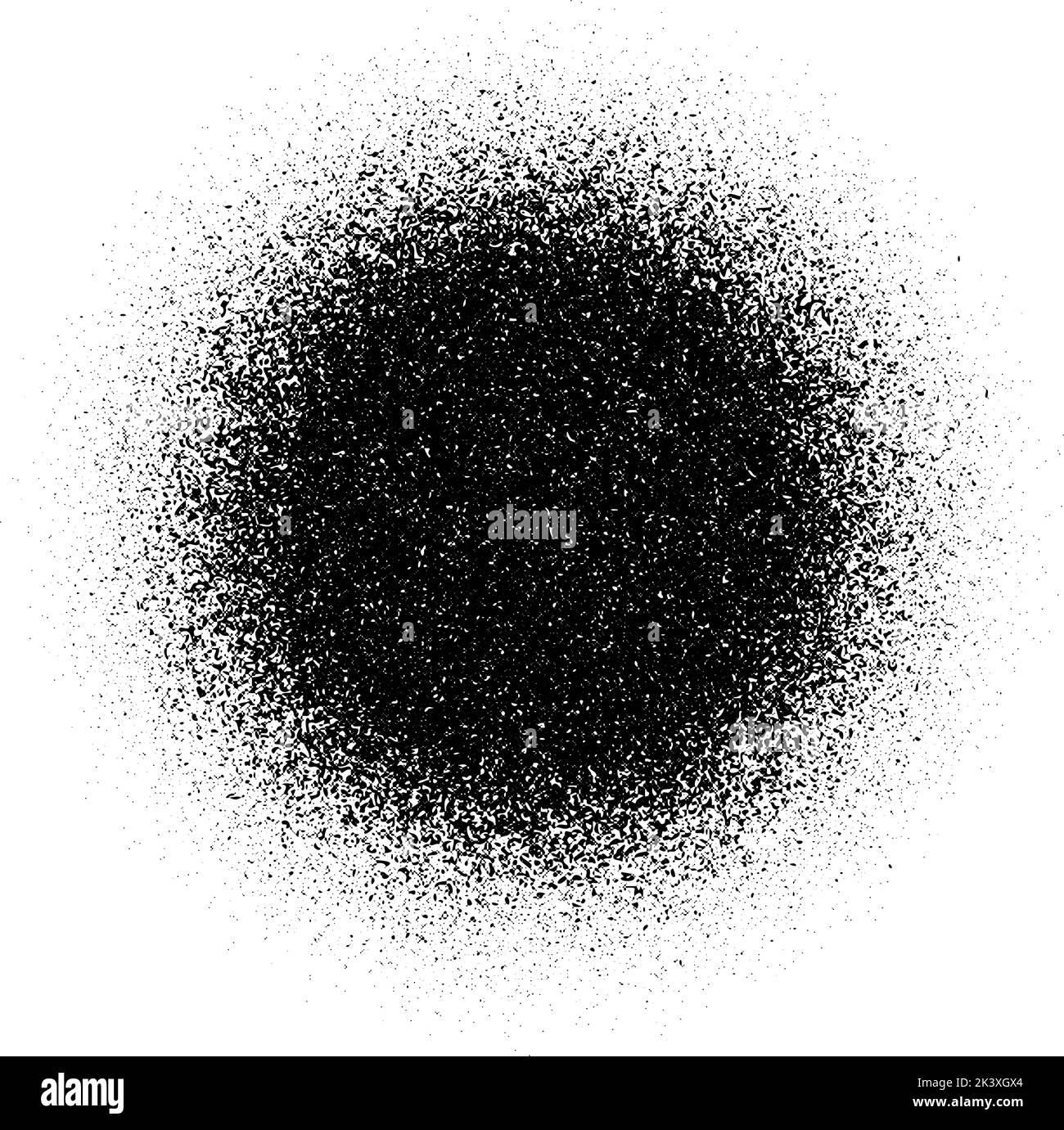 Circle grain texture. Radial faded noise gradient. Round grunge shape ...