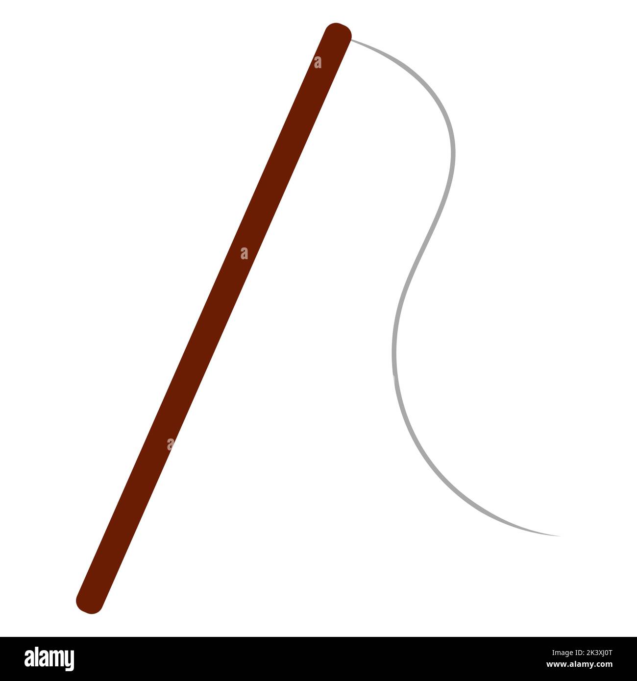 Vector illustration of fishing rod in cartoon flat style. accessory for ...