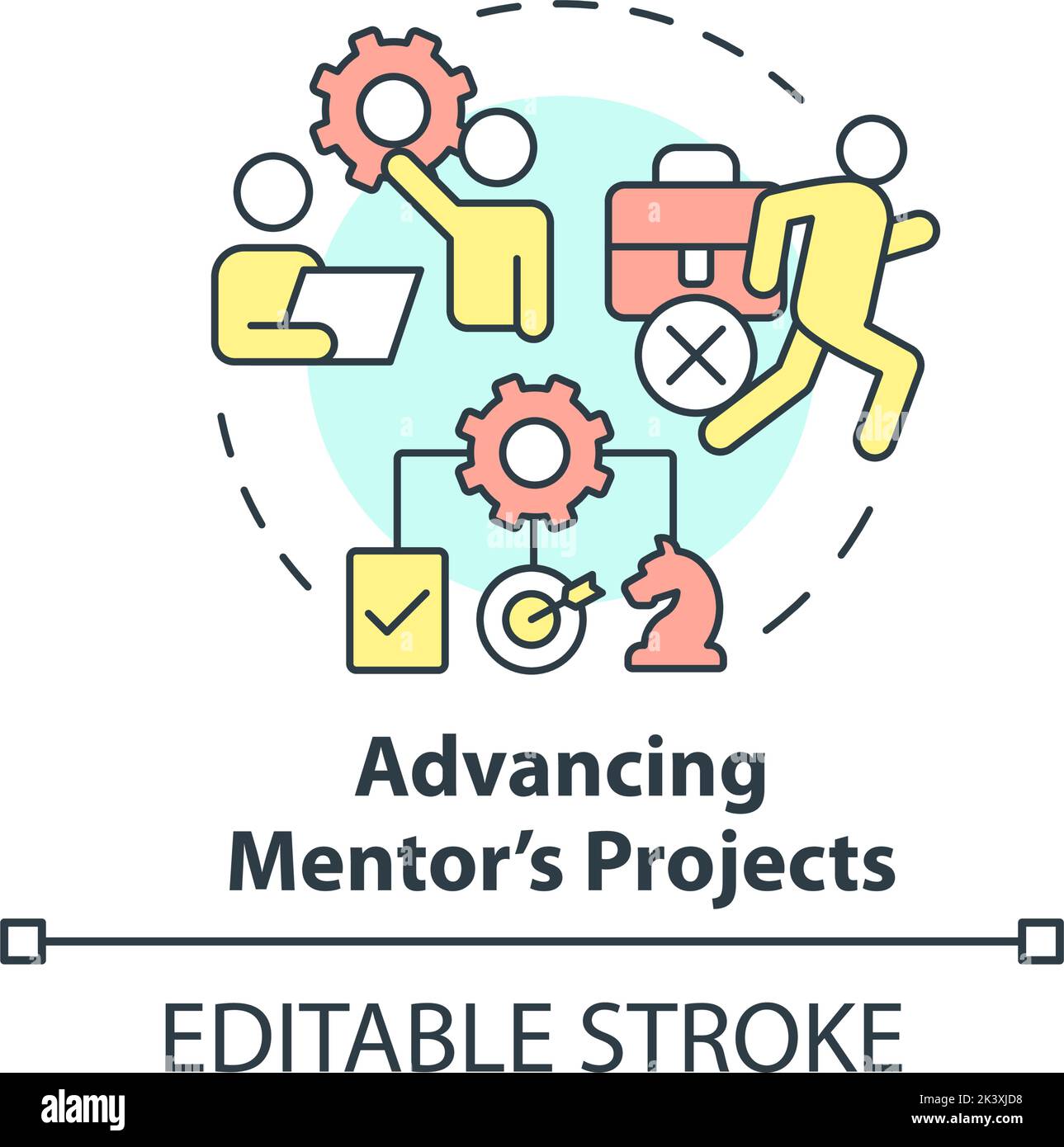 Advancing mentor projects concept icon Stock Vector Image & Art - Alamy