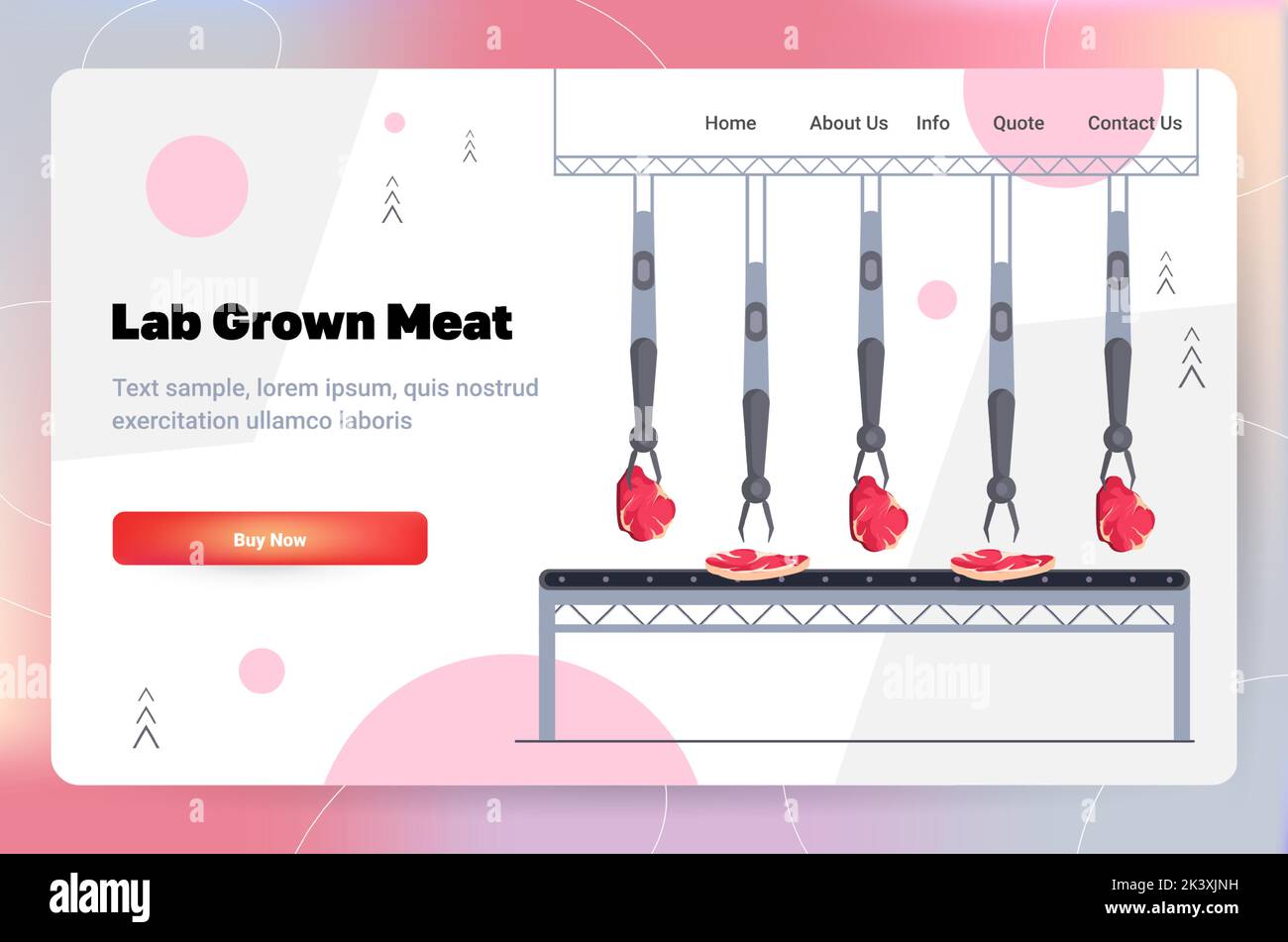 robotic hands holding cultured red raw meat made from animal cells ...