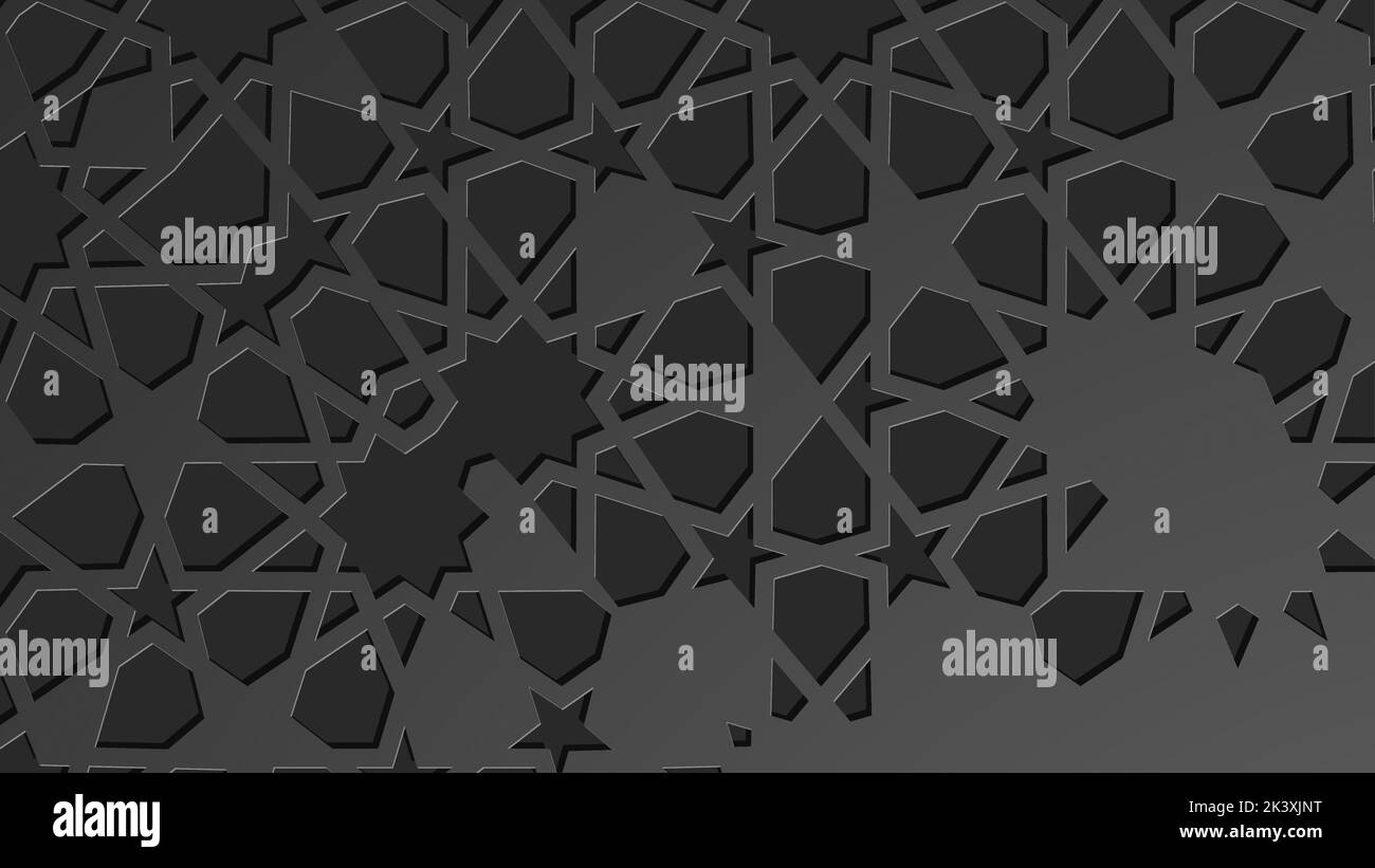 Black islamic pattern geometric background. Ramadan kareem oriental ...