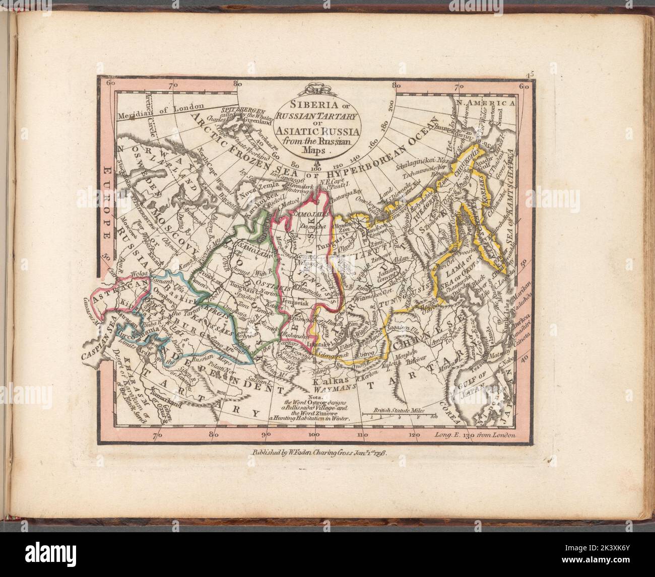 Siberia or Russian Tartary or Asiatic Russia from the Russian maps 1798 ...