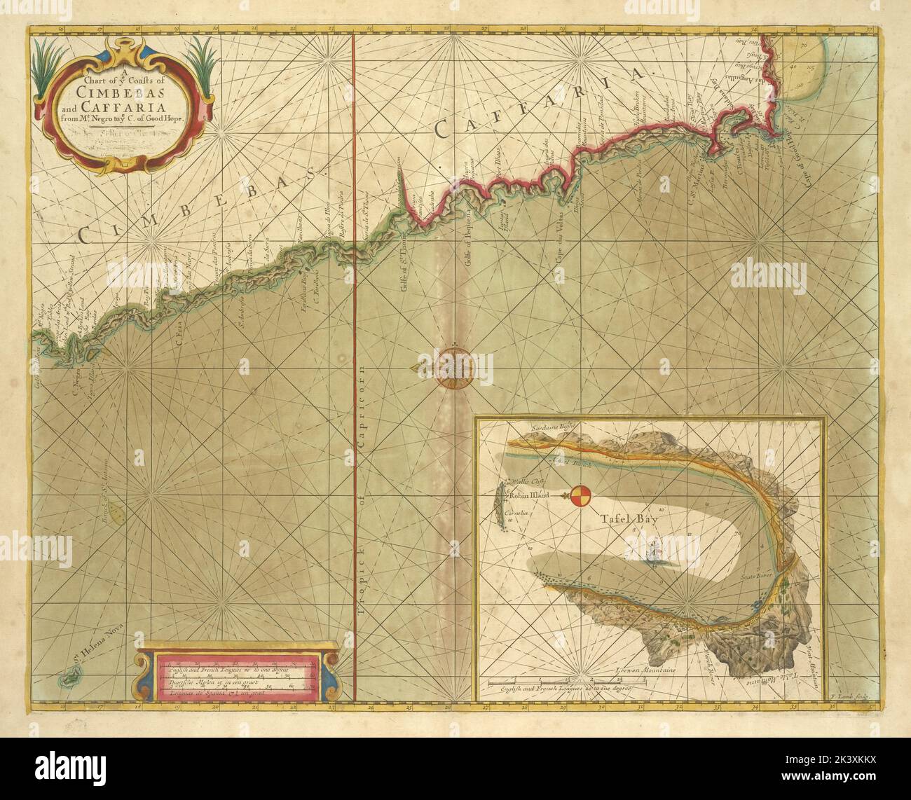 A chart of coasts of CIMBEBAS and CAFFARIA 1702 - 1707. Cartographic ...