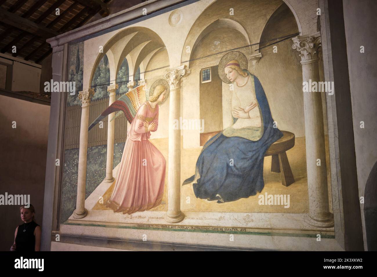 The Annunciation by Fra Angelico in the north corridor of the Museum of San Marco in Florence ...