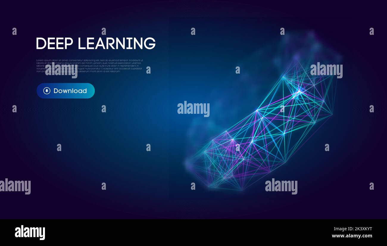 Deep learning science technology background. Network communication ai ...