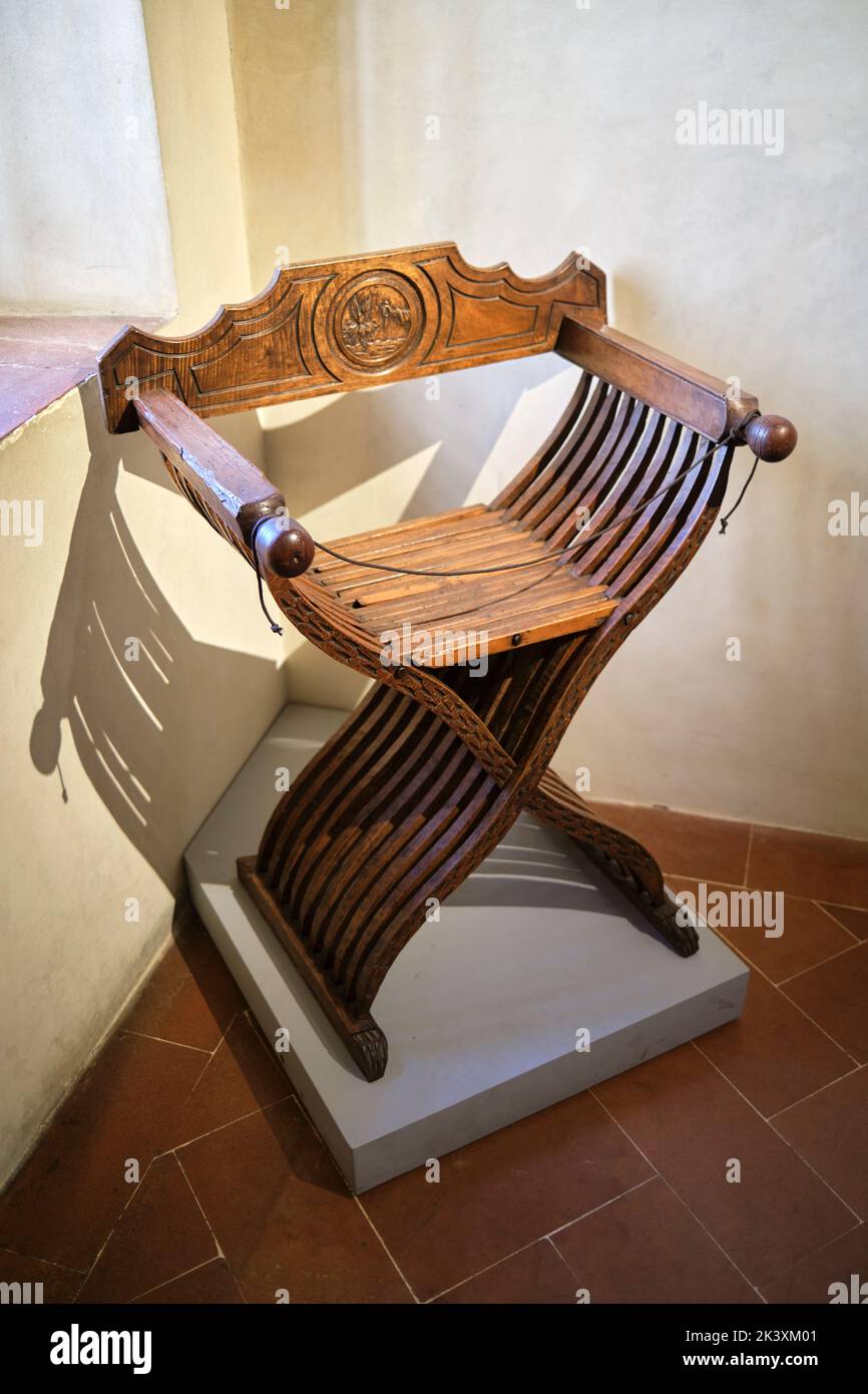 Savonarola Chair in the San Marco Museum in Florence Stock Photo - Alamy
