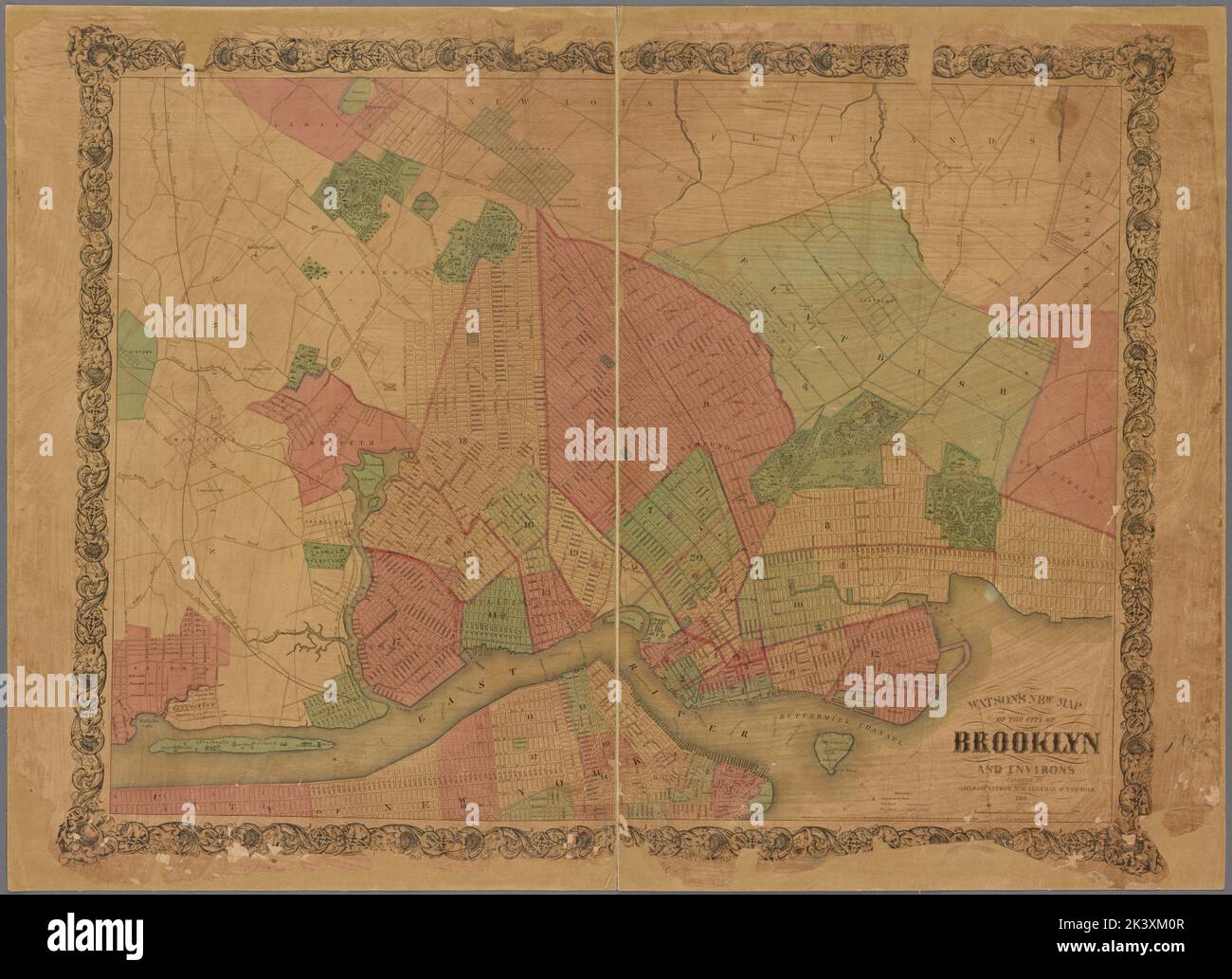 Watson's new map of the city of Brooklyn and environs Cartographic ...
