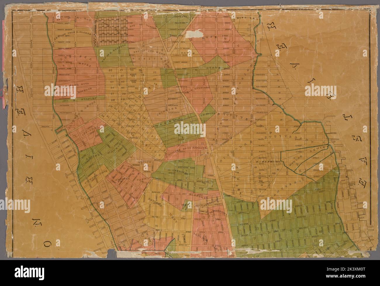 Map of New York City from Battery to 29th street : showing farm lines ...