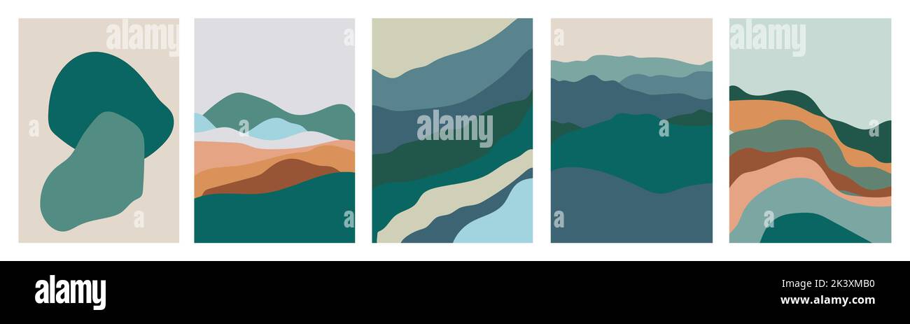 Abstract Landscape Background. Art landscape background with wave ...