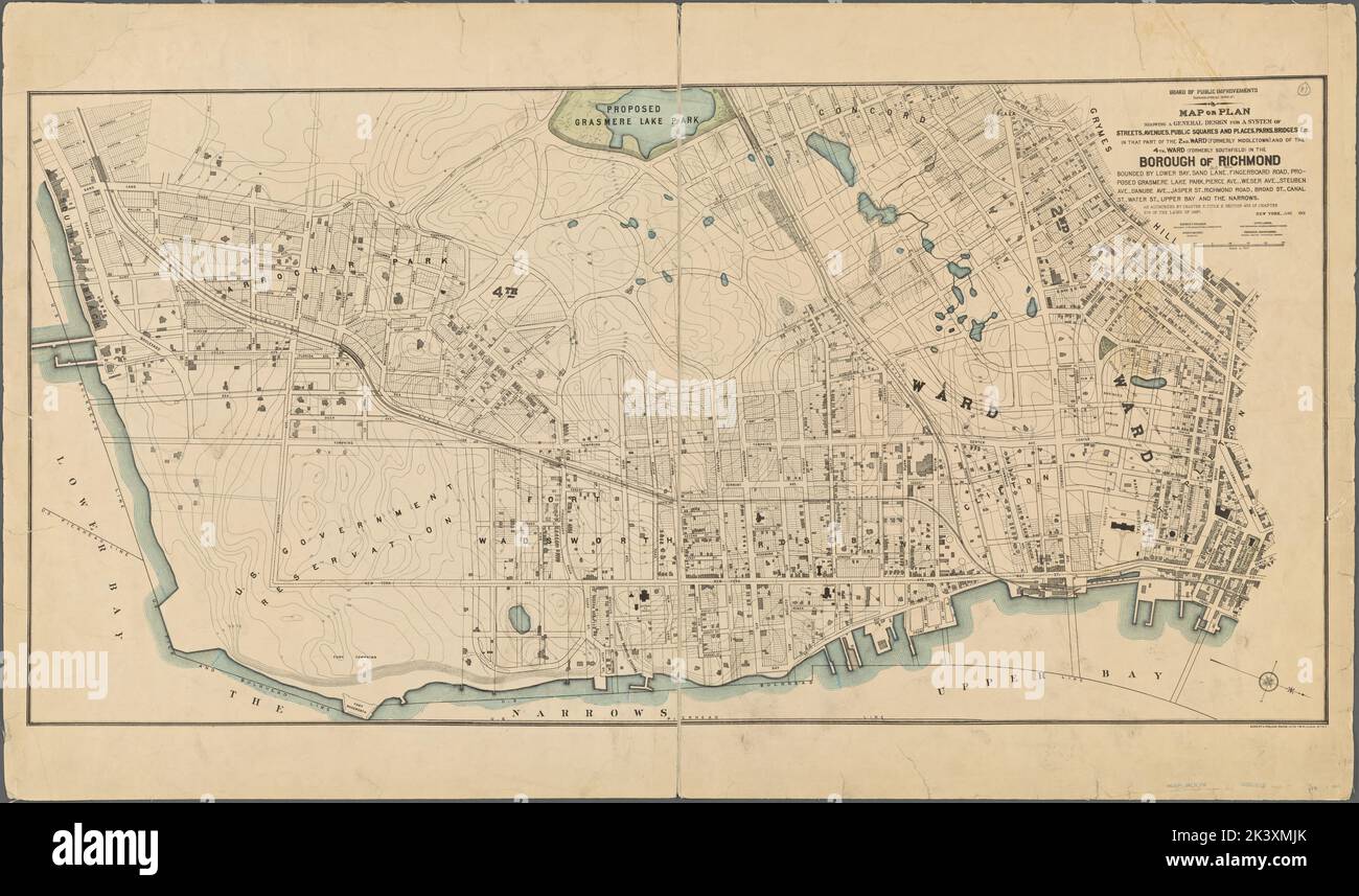 Map or plan showing a general design for a system of Streets, Avenues ...