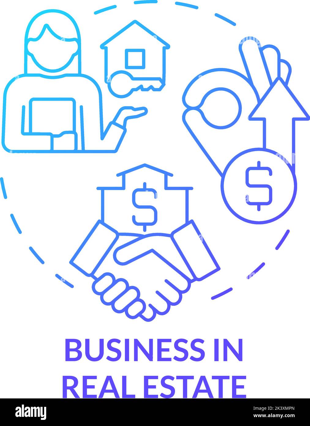 Business in real estate blue gradient concept icon Stock Vector Image ...