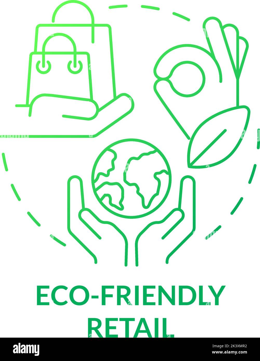 Eco friendly retail green gradient concept icon Stock Vector Image & Art - Alamy