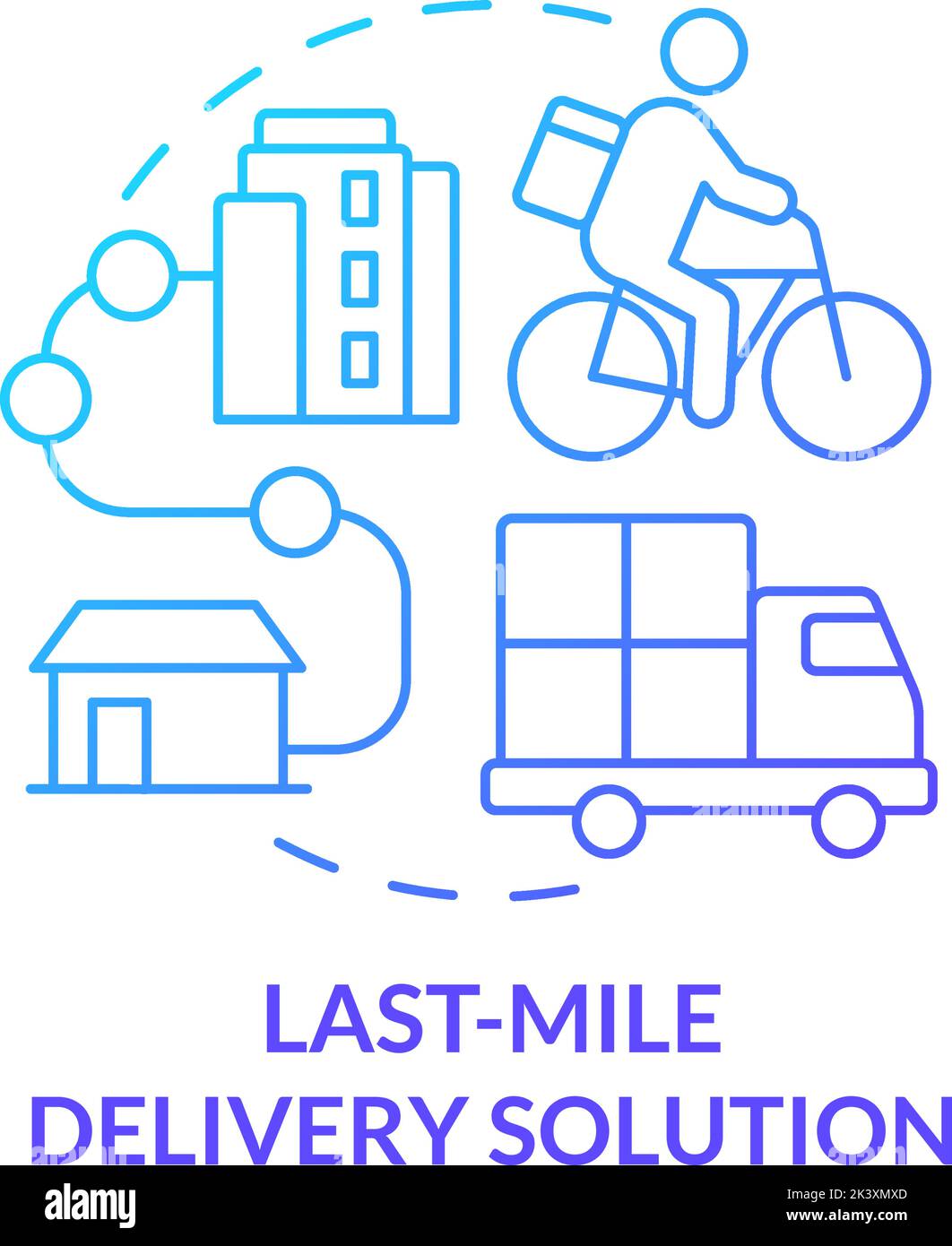 Last mile delivery solution blue gradient concept icon Stock Vector ...