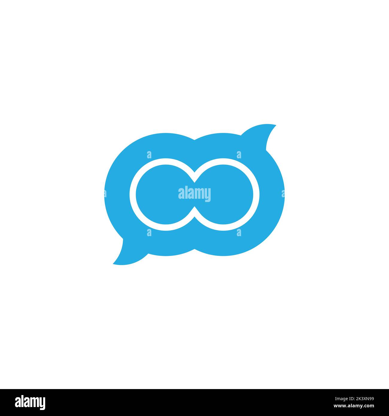 linked blue geometric bubble talk symbol logo vector Stock Vector Image ...