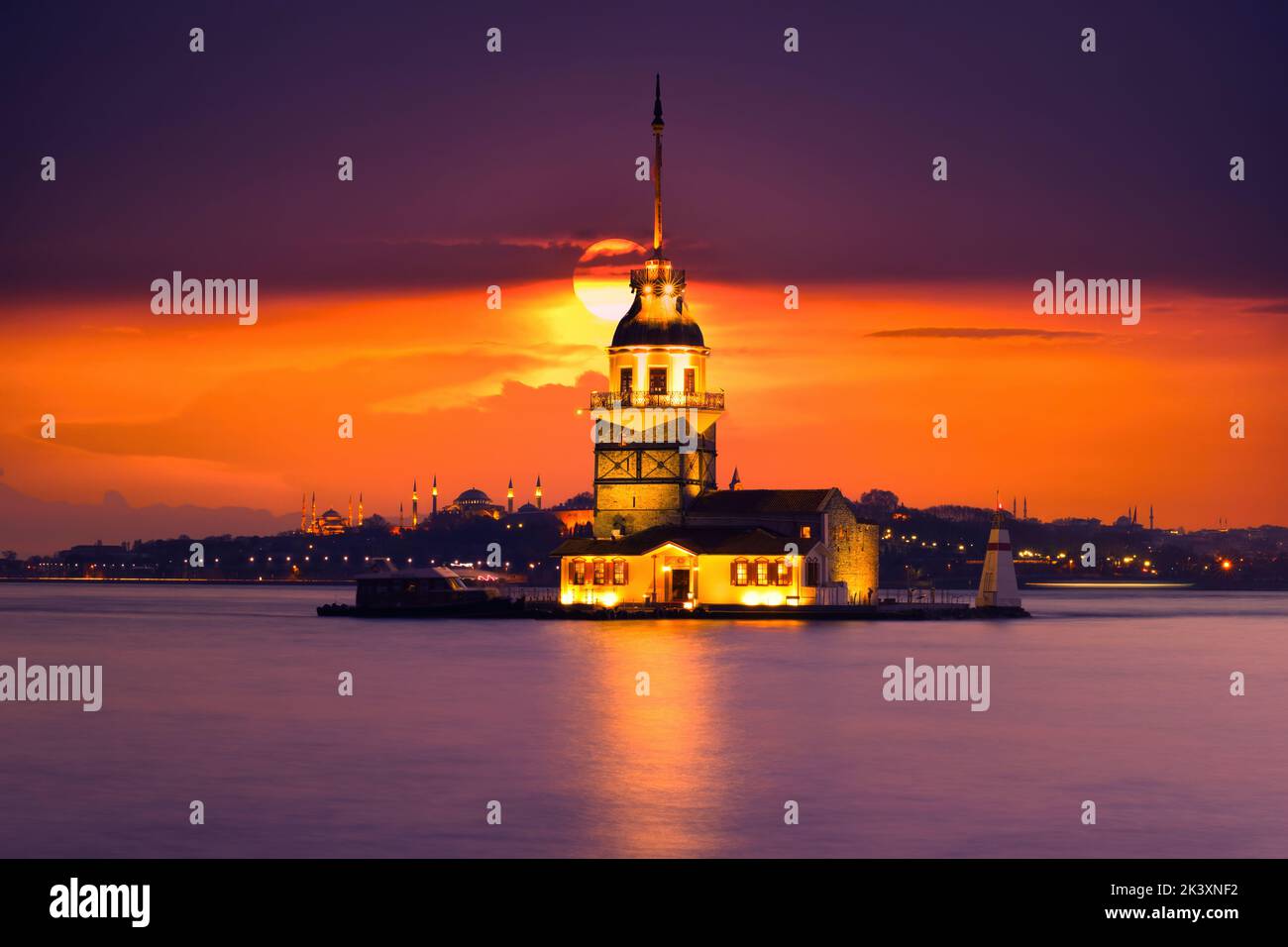 The Maiden's Tower, Istanbul, Turkey; Kız Kulesi also known as Leander ...