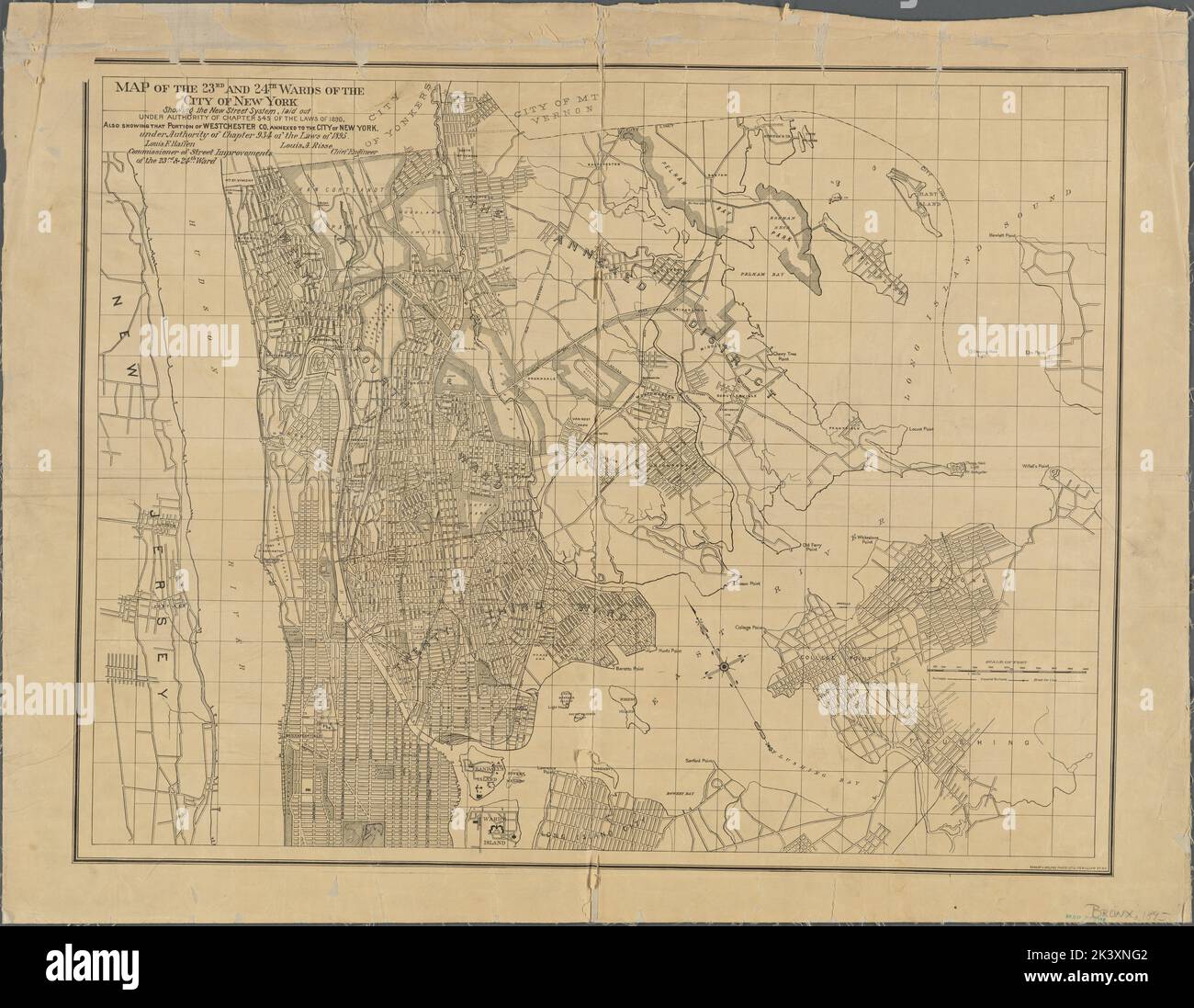 Map of the 23rd & 24th wards of the City of New York, showing the new ...