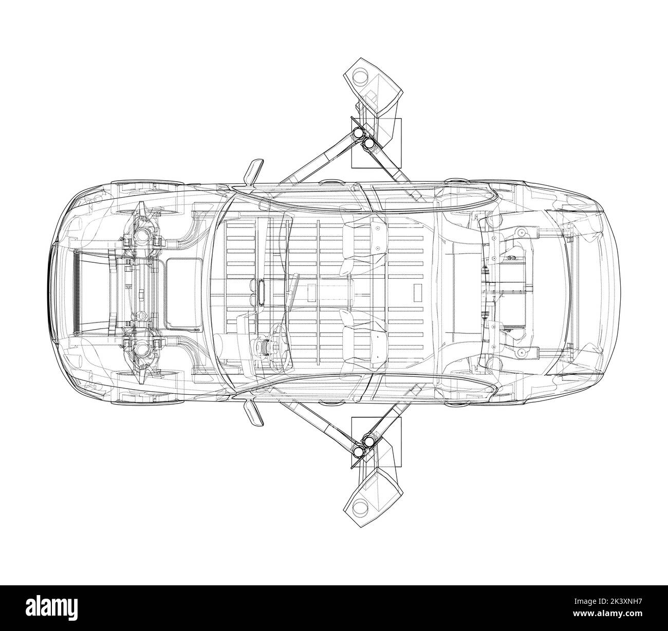 Car lift stand tower with car. Vector Stock Vector Image & Art - Alamy