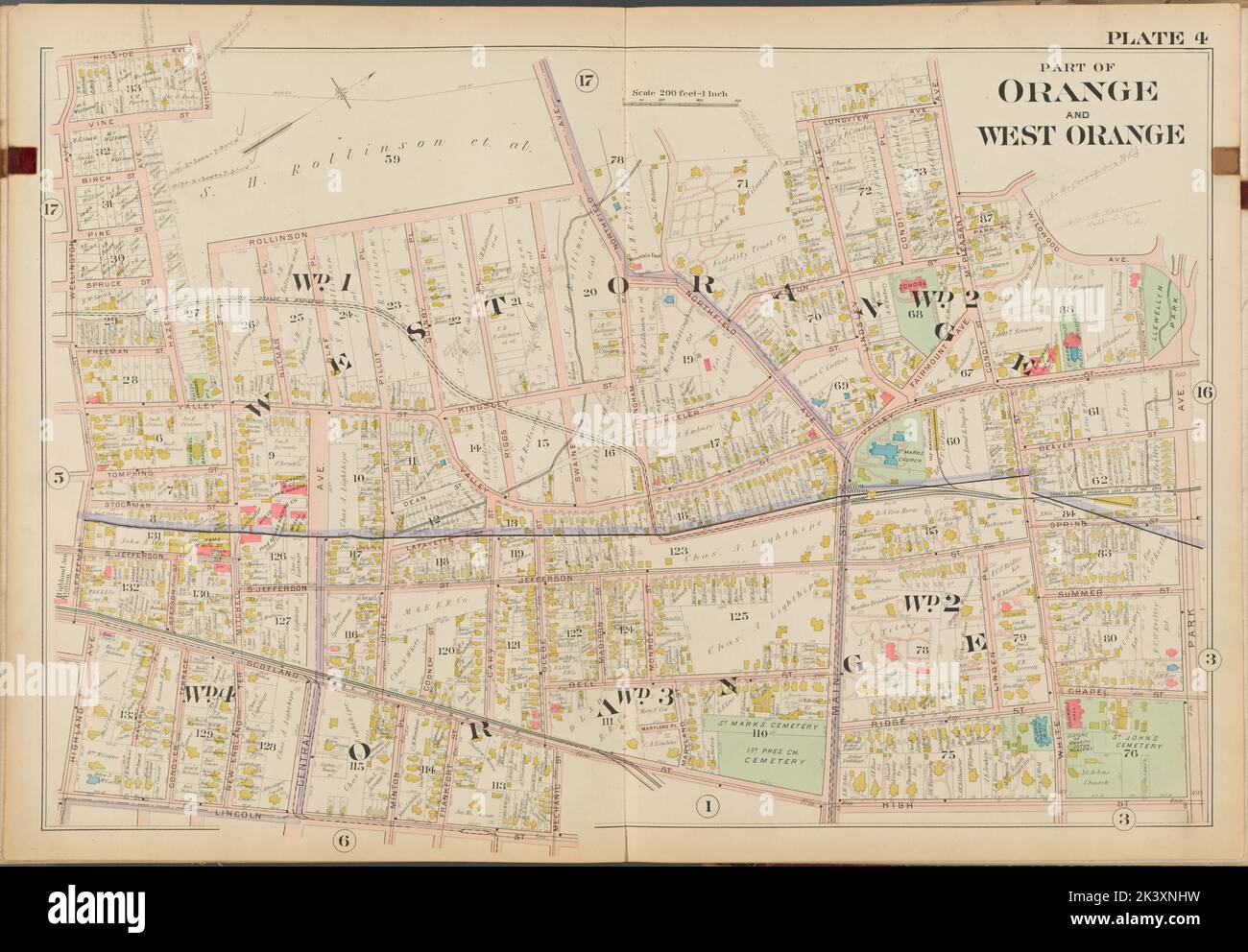 Part of Orange and West Orange. Double Page Plate No. 4 Map bounded by ...