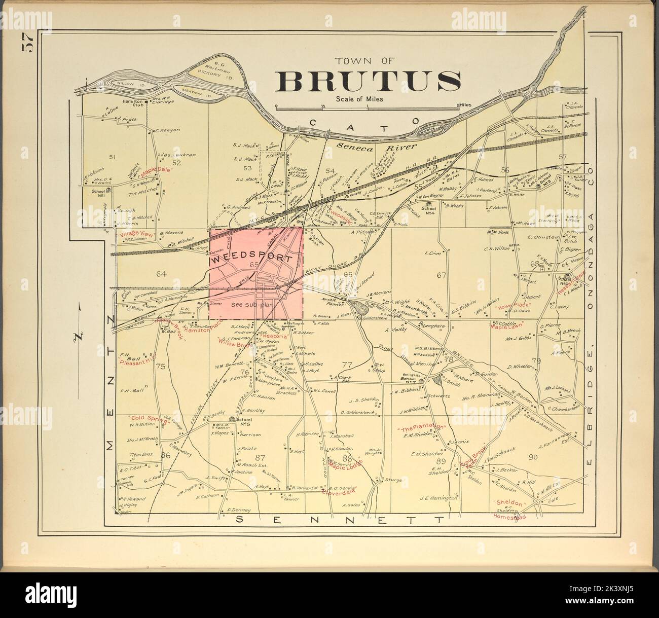 Cayuga County, Right Page Map of town of Brutus Cartographic. Atlases ...