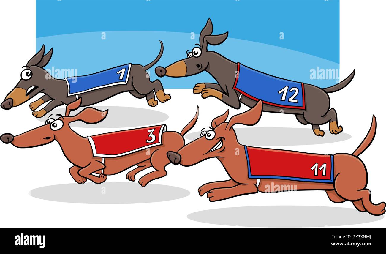 Cartoon illustration of dachshund purebred dogs race Stock Vector Image ...