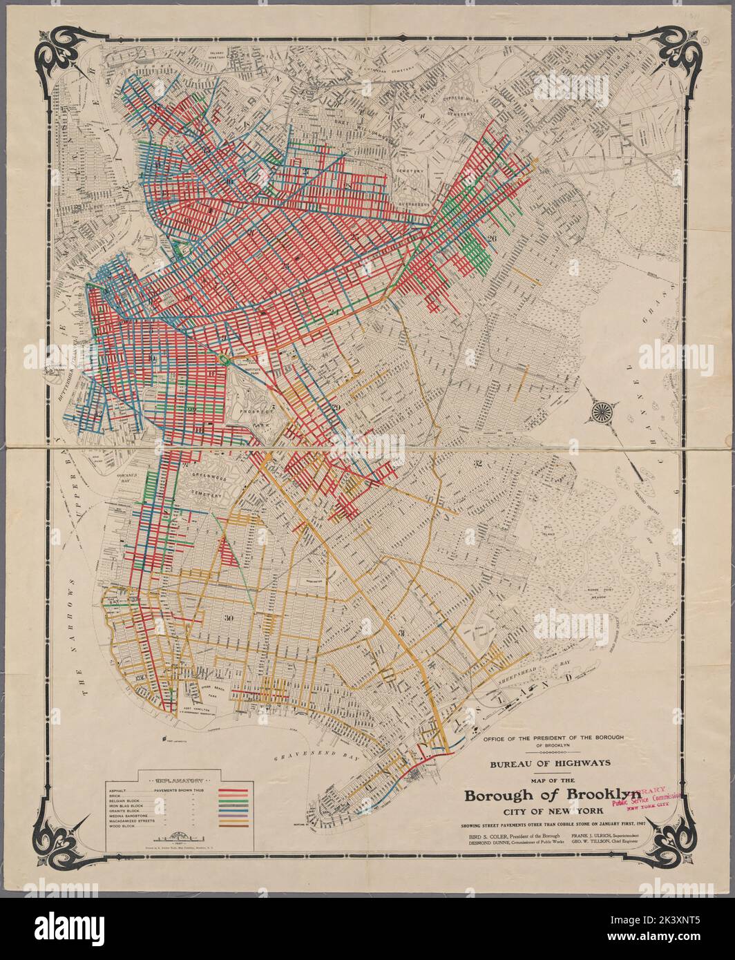 Map of the Borough of Brooklyn, City oh New York. Showing street ...