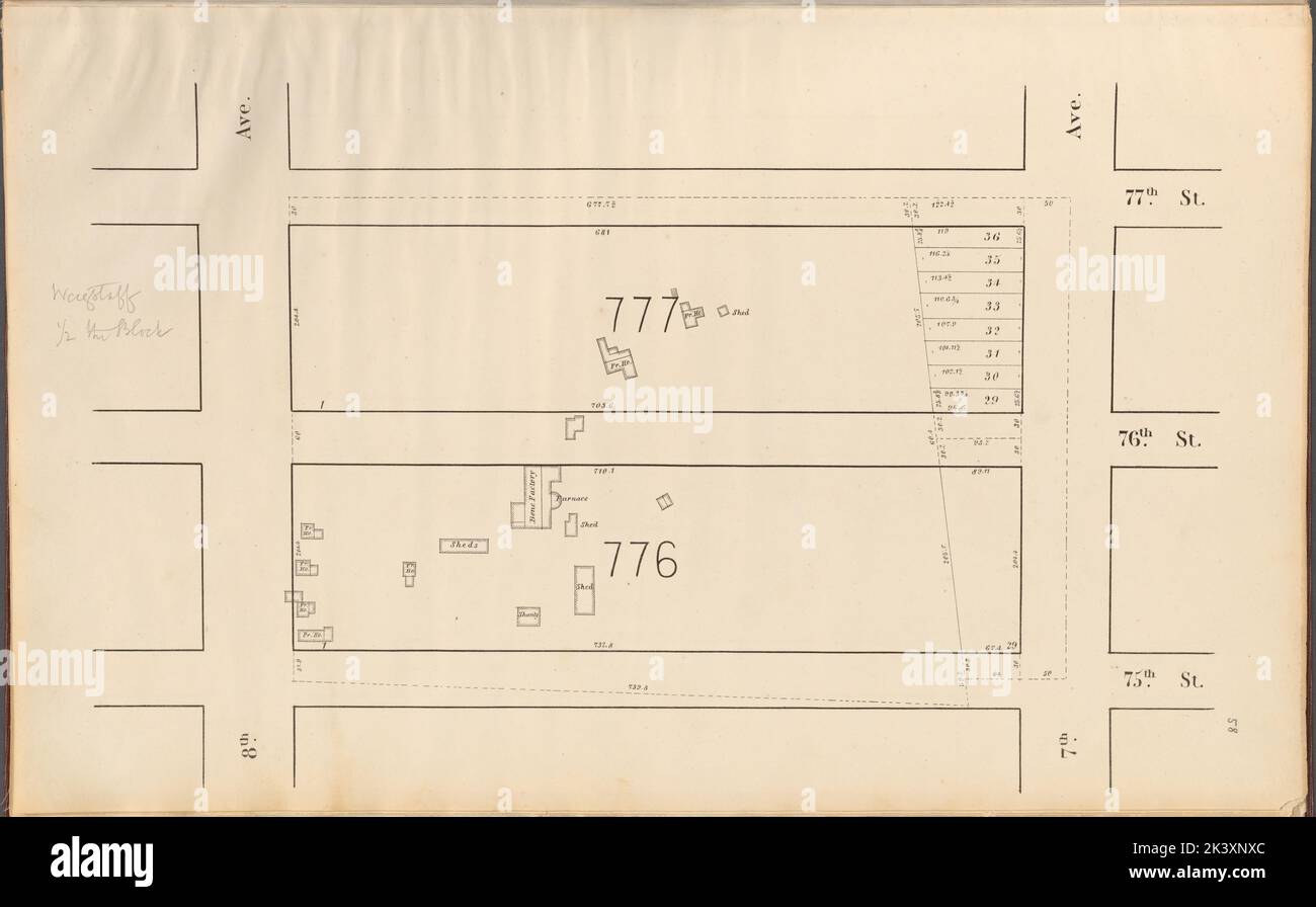 Central Park Planning Map: Bounded by 77th Street, 7th Avenue, 75th ...