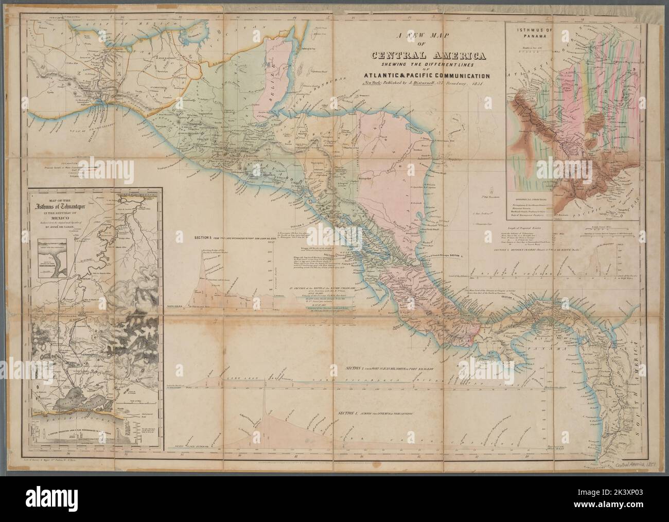 A new map of Central America shewing the different lines of Atlantic ...