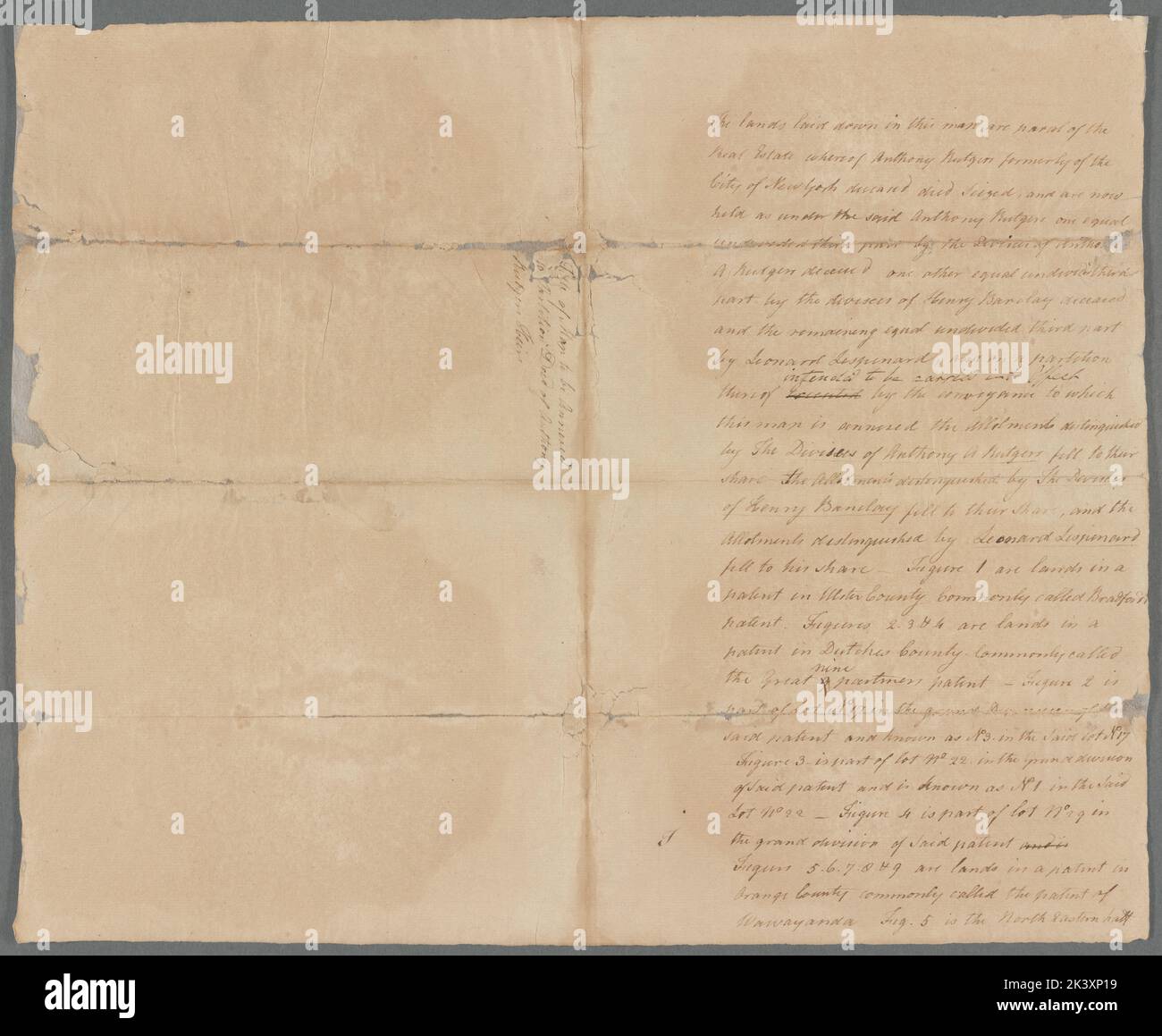 Table of a map to be annexed to the partition deed of Anthony Rutgers's ...