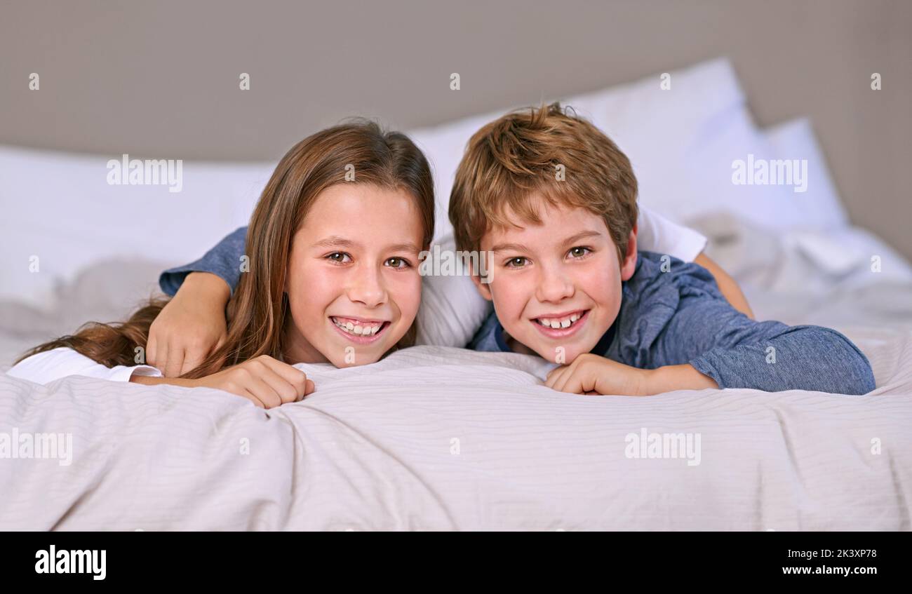 Siblings and best friends. Portrait of a loving brother and sister ...