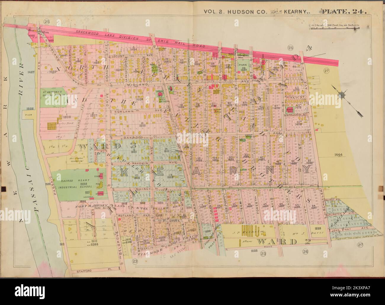 Hudson County, V. 2, Double Page Plate No. 24 Map bounded by Schuyler ...