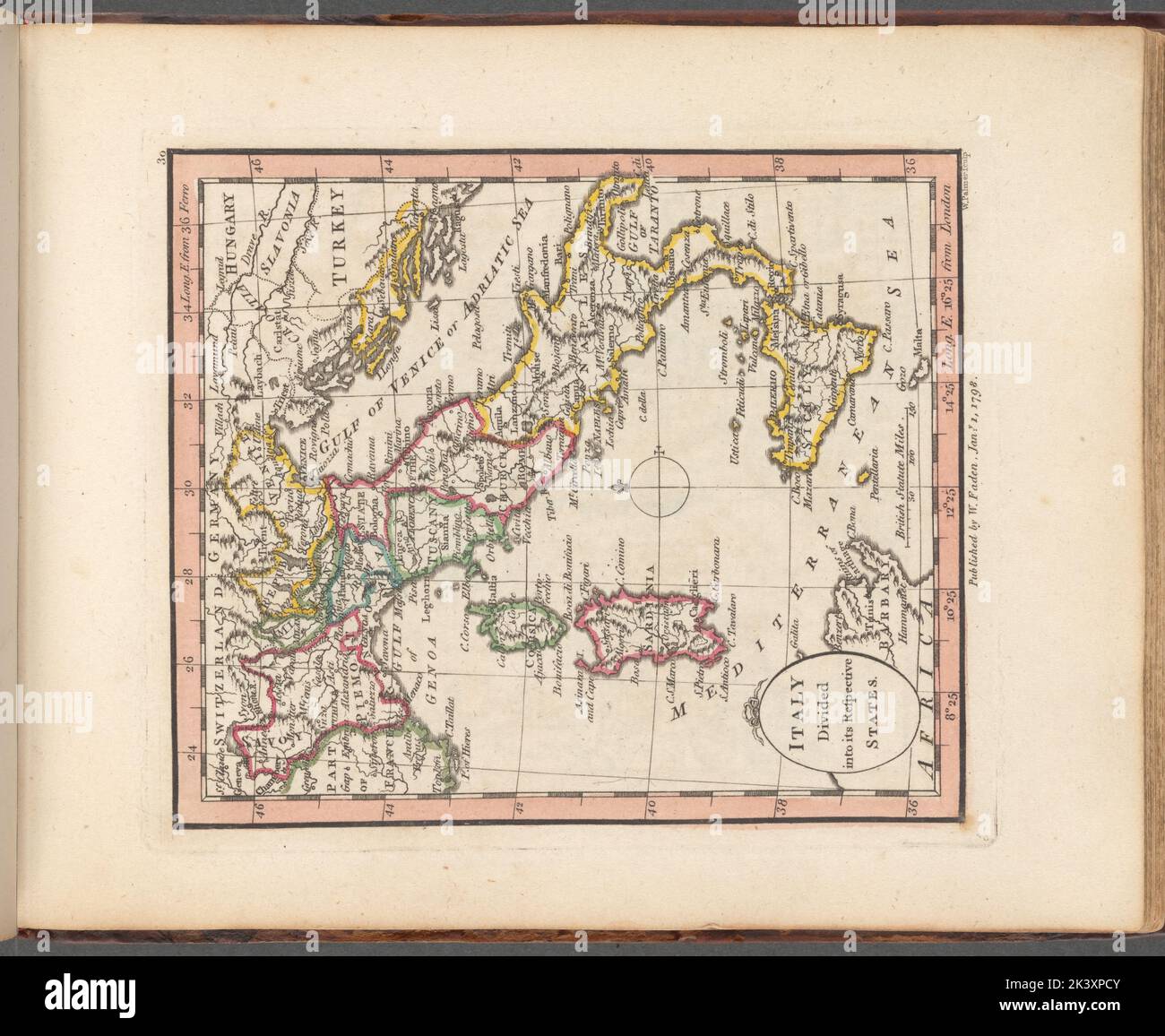 Italy divided into its respective states 1798 - 1804. Cartographic ...