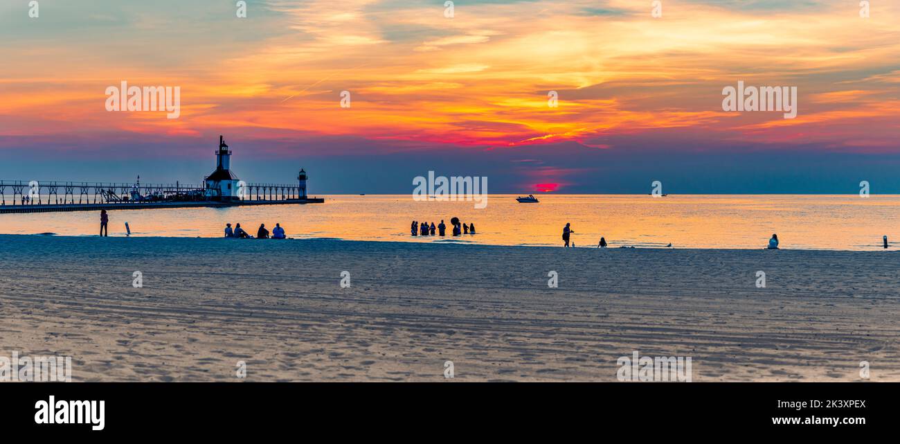 Saint Joseph, MI, United States - August 24, 2022:Panoramic view of the ...