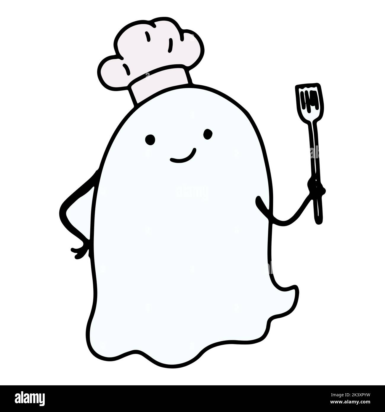 Funny Halloween Ghost Character. Hand Drawn Doodle Ghost Face Emotion ...