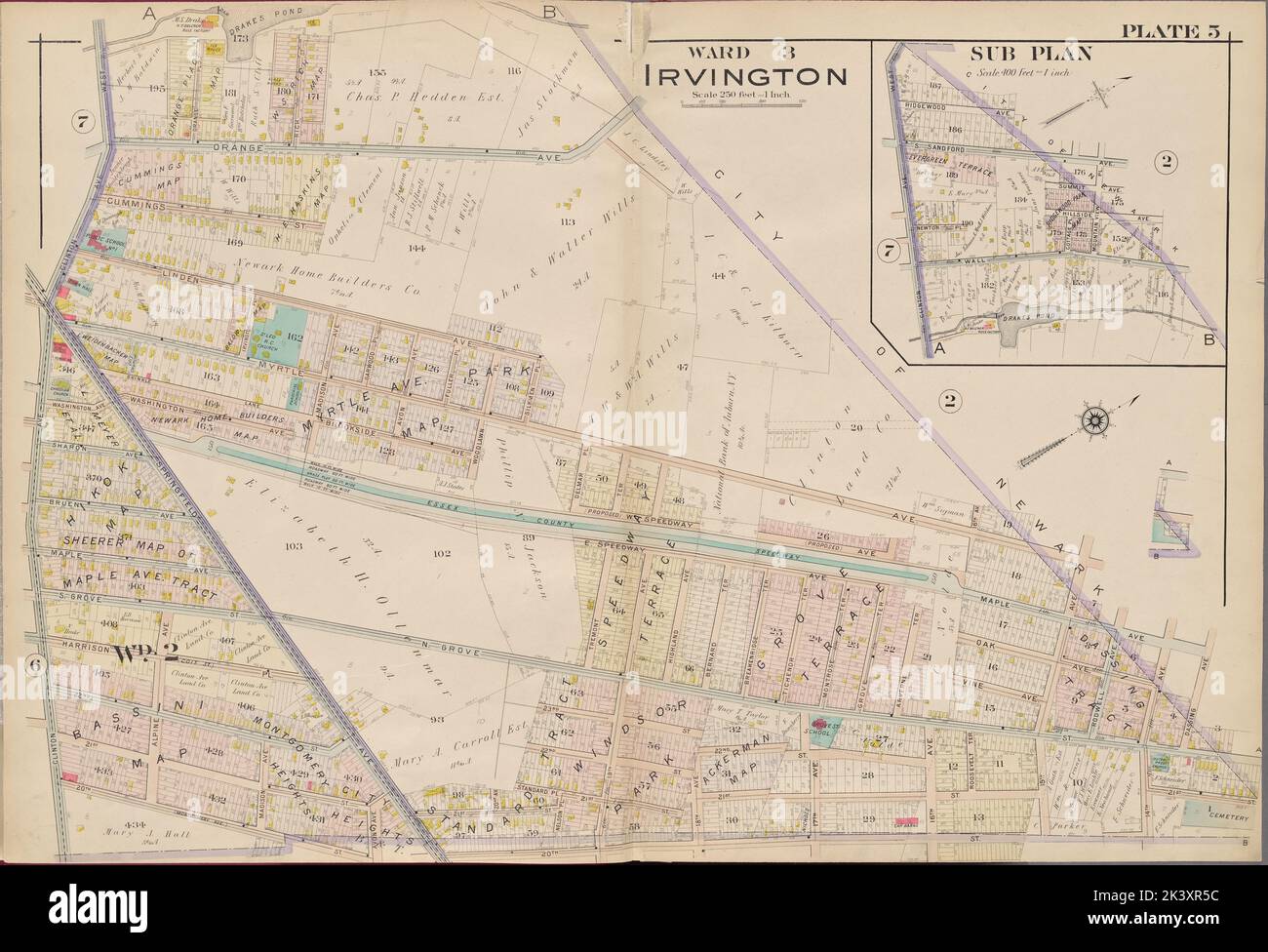 Essex County, V. 3, Double Page Plate No. 5 Map bounded by City of ...