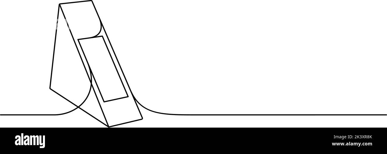 Sandwich Cardboard Box One Line Continuous Drawing Empty Cardboard