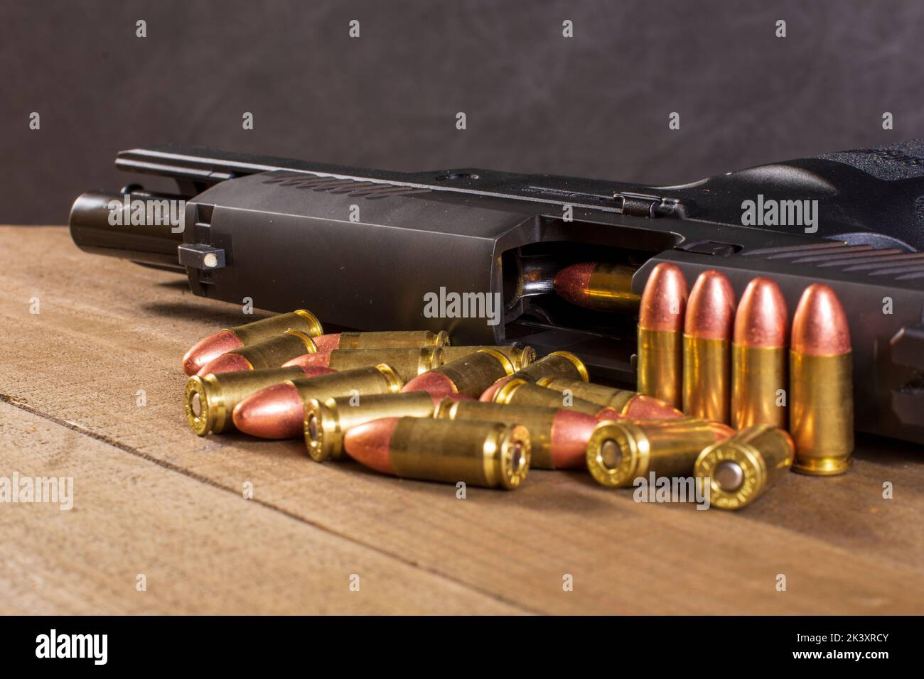Ammunition loaded in the chamber of a handgun pistol Stock Photo - Alamy