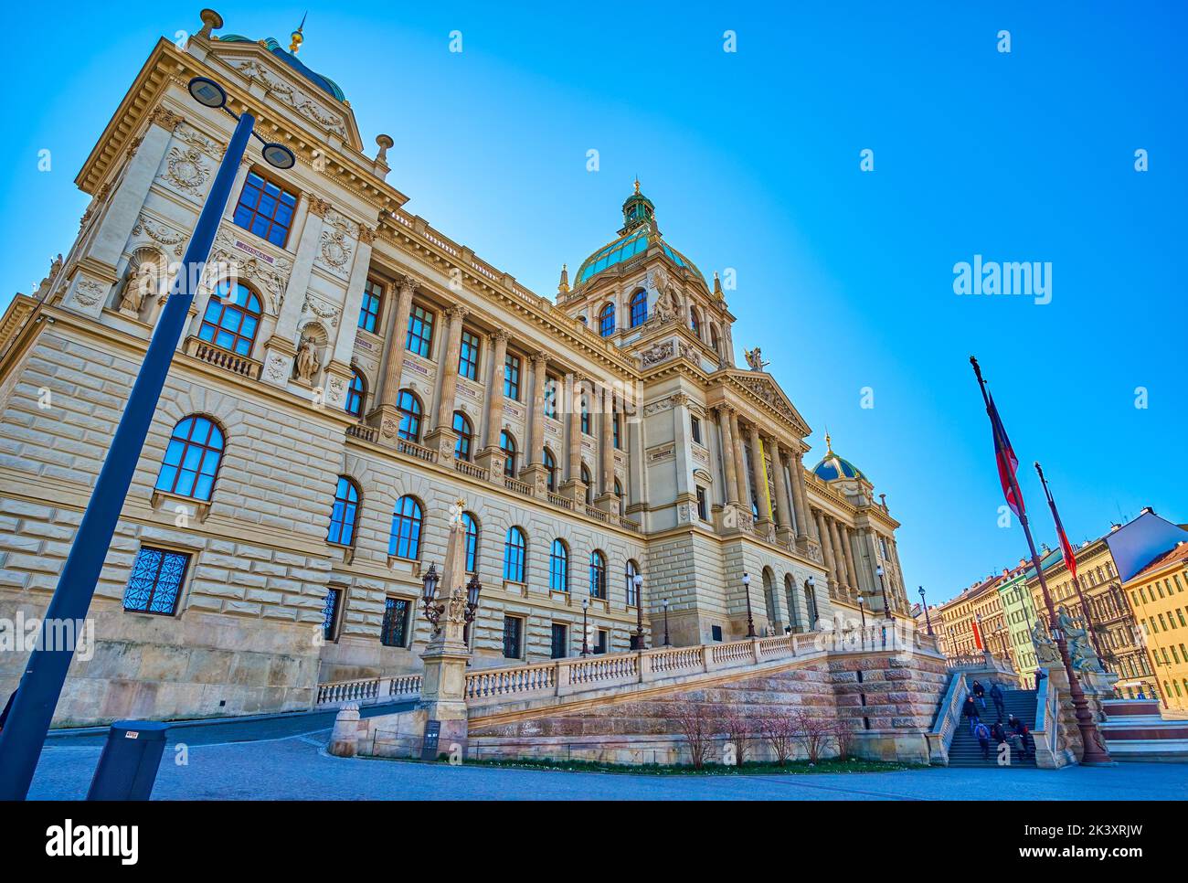 The view on main building of Narodni muzeum (National Museum) in neo ...