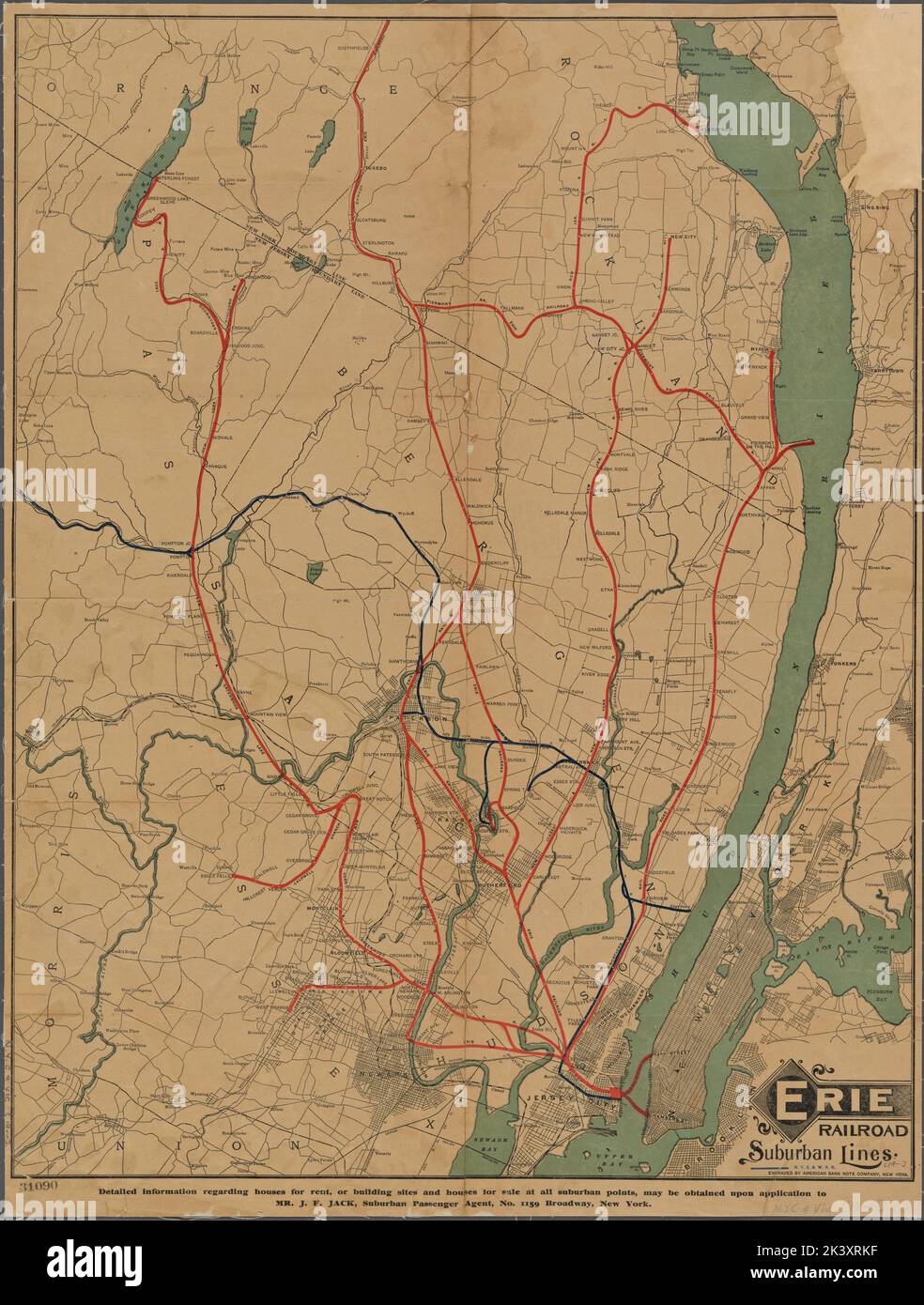 Erie Railroad suburban lines. 1900. Cartographic. Maps. Lionel Pincus ...