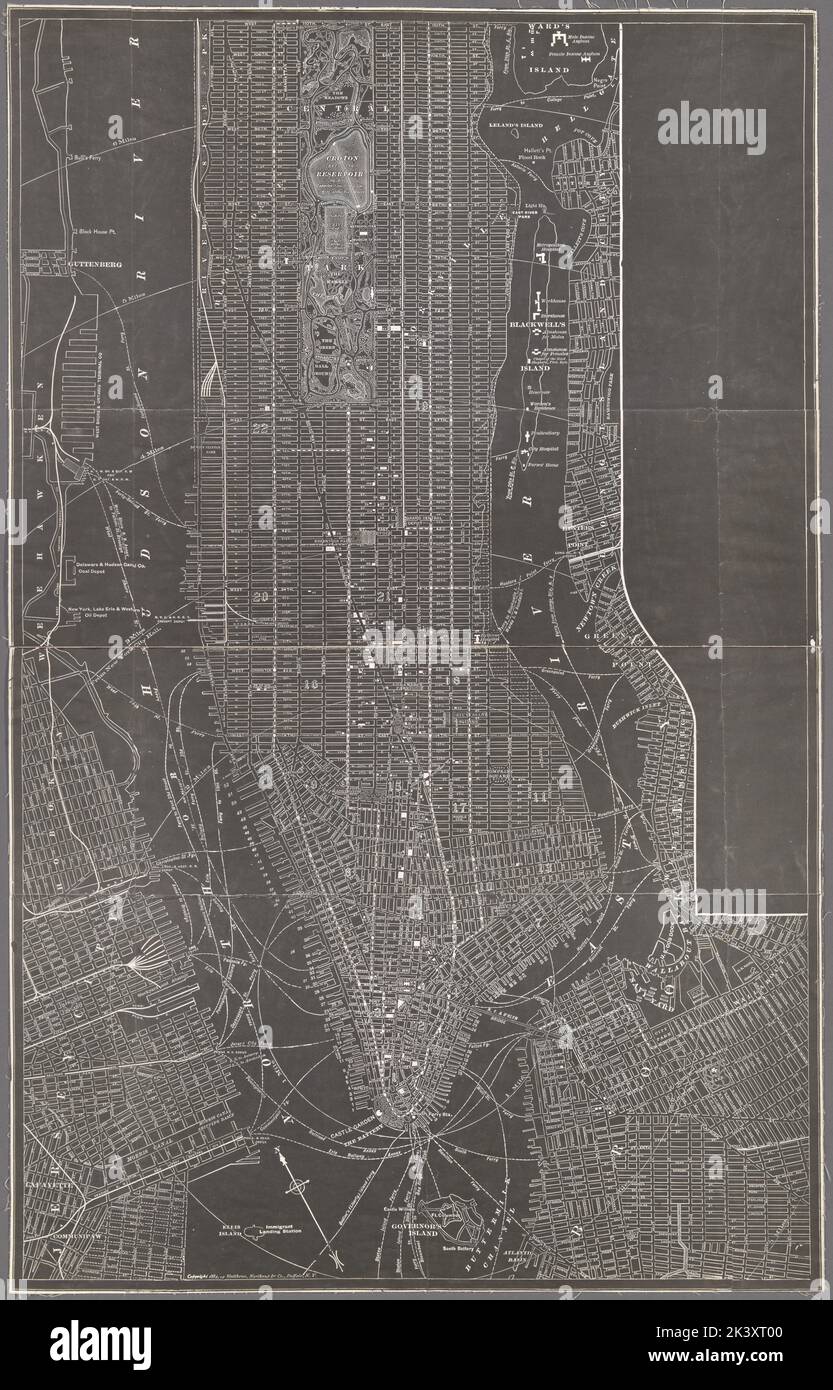 Negative photostat of Trow map, south of 110th St. 1884. Cartographic ...