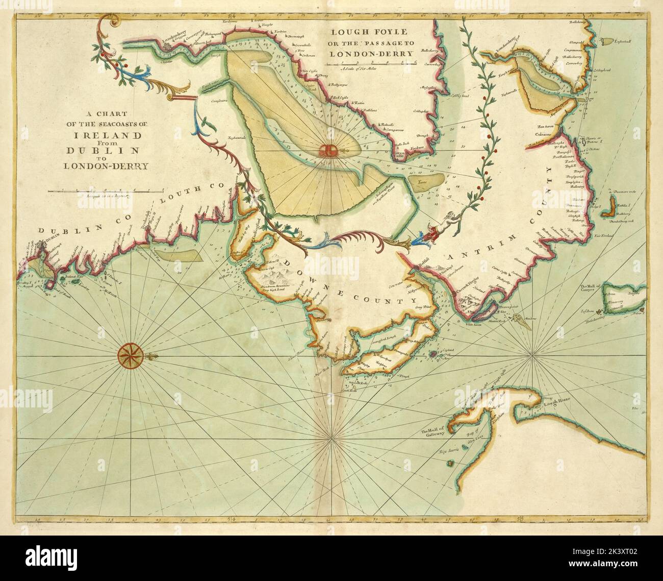 A chart of the sea coast of IRELAND from Dublin to London-Derry ; Lough ...